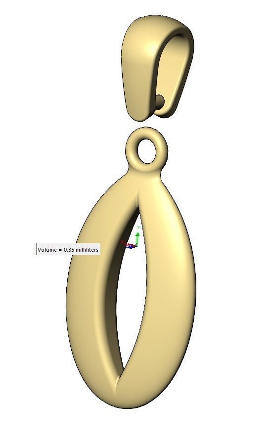 Open teardrop almond pendant charm 3D model 3D printable | CGTrader