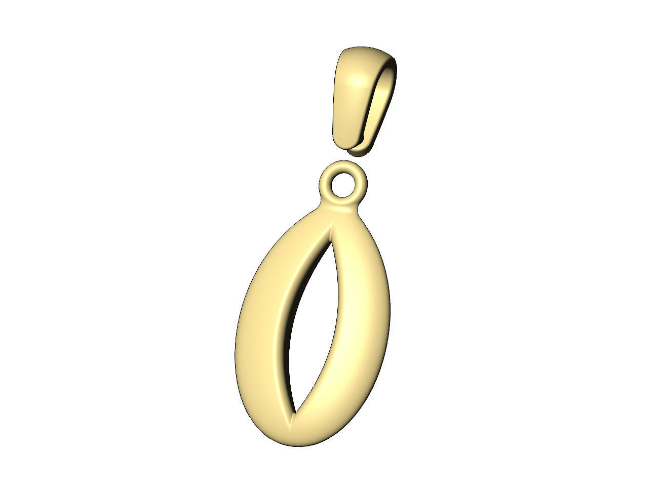Open teardrop almond pendant charm 3D model 3D printable | CGTrader