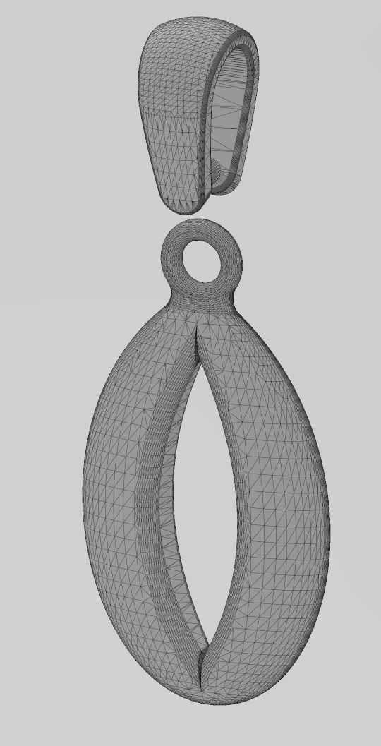 Open teardrop almond pendant charm 3D model 3D printable | CGTrader
