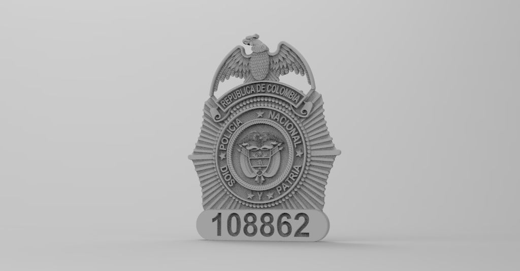 placa policia 3D model 3D printable | CGTrader