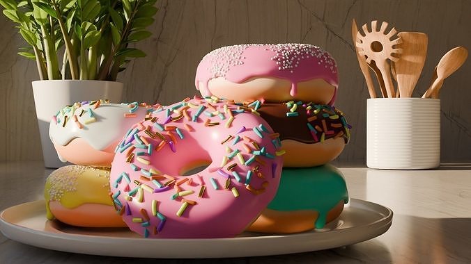 Realistic Donuts 3D model animated | CGTrader