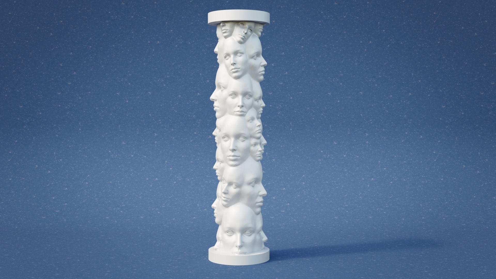 Pillar of Faces 3D model 3D printable | CGTrader