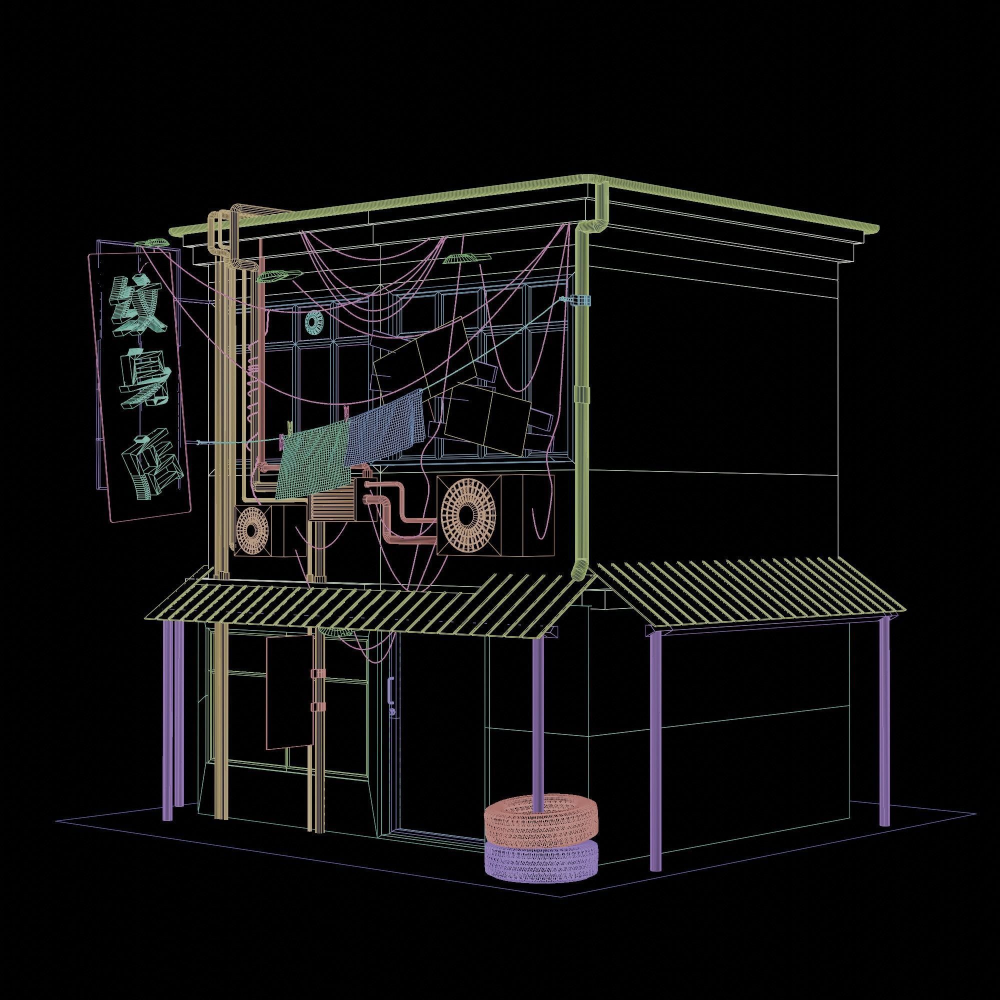 3D model Tatoo Shop in Chinatown VR / AR / low-poly | CGTrader