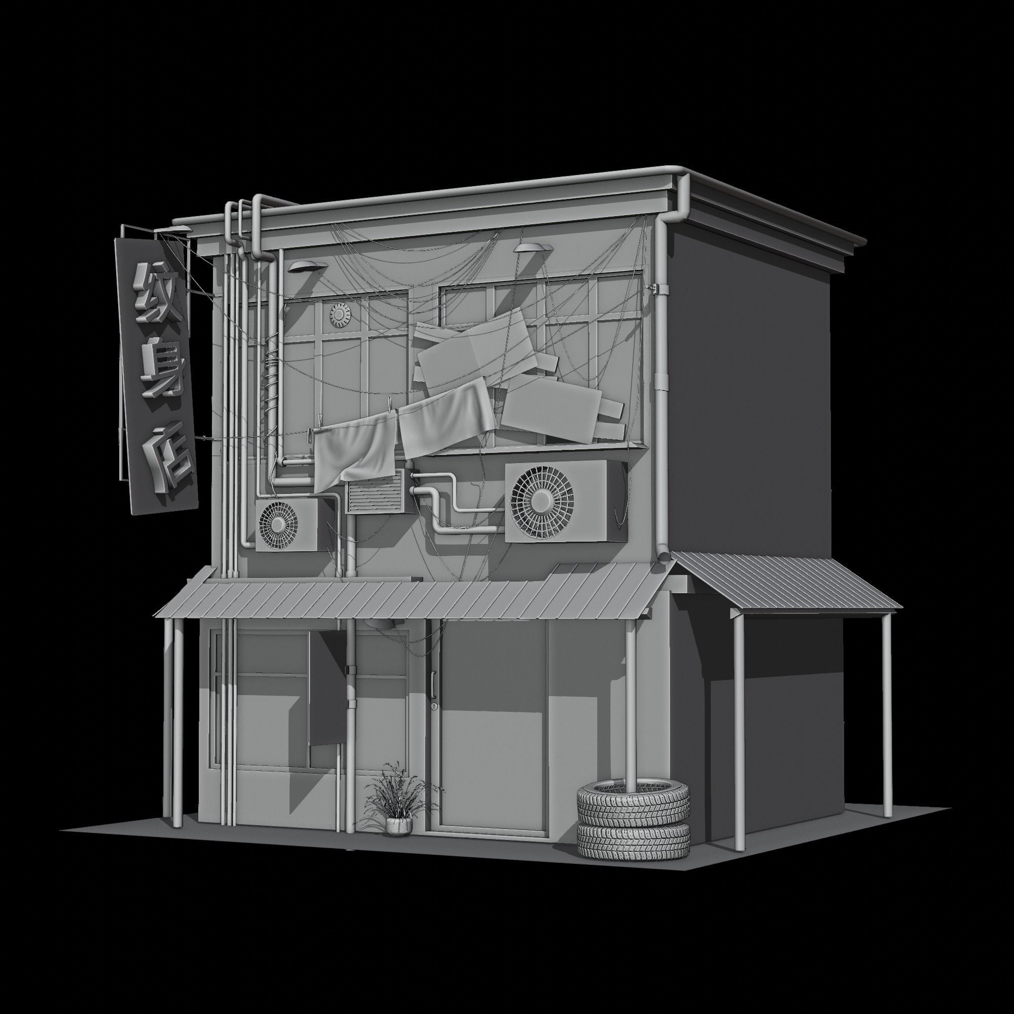 3D model Tatoo Shop in Chinatown VR / AR / low-poly | CGTrader