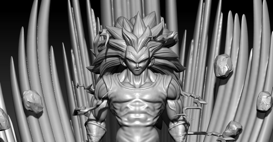 VEGETA SSJ3 - DRAGON BALL - 3D PRINT - SPLIT PART 3D model 3D printable ...
