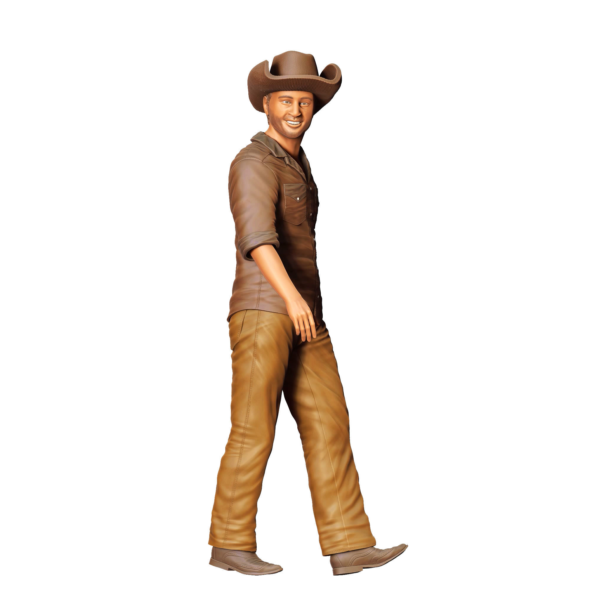 N2 western wear man walking 3D model 3D printable | CGTrader