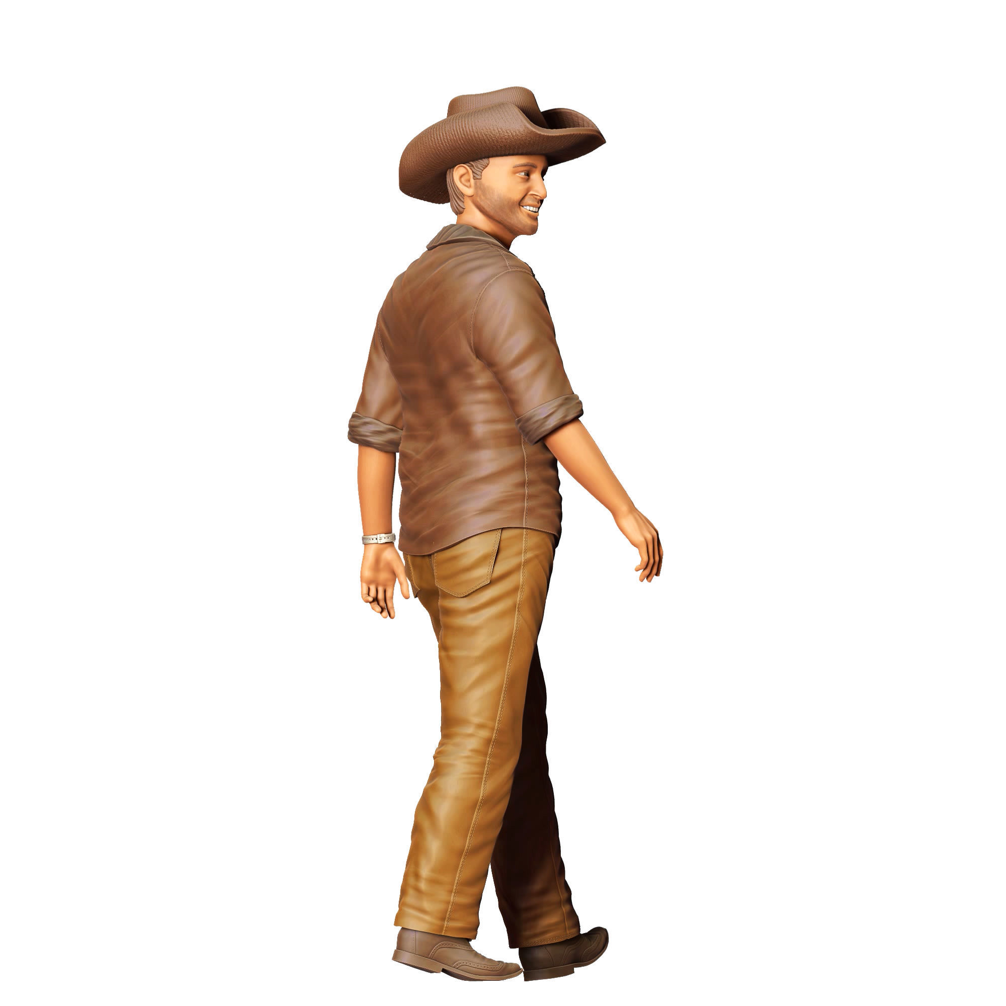 N2 western wear man walking 3D model 3D printable | CGTrader