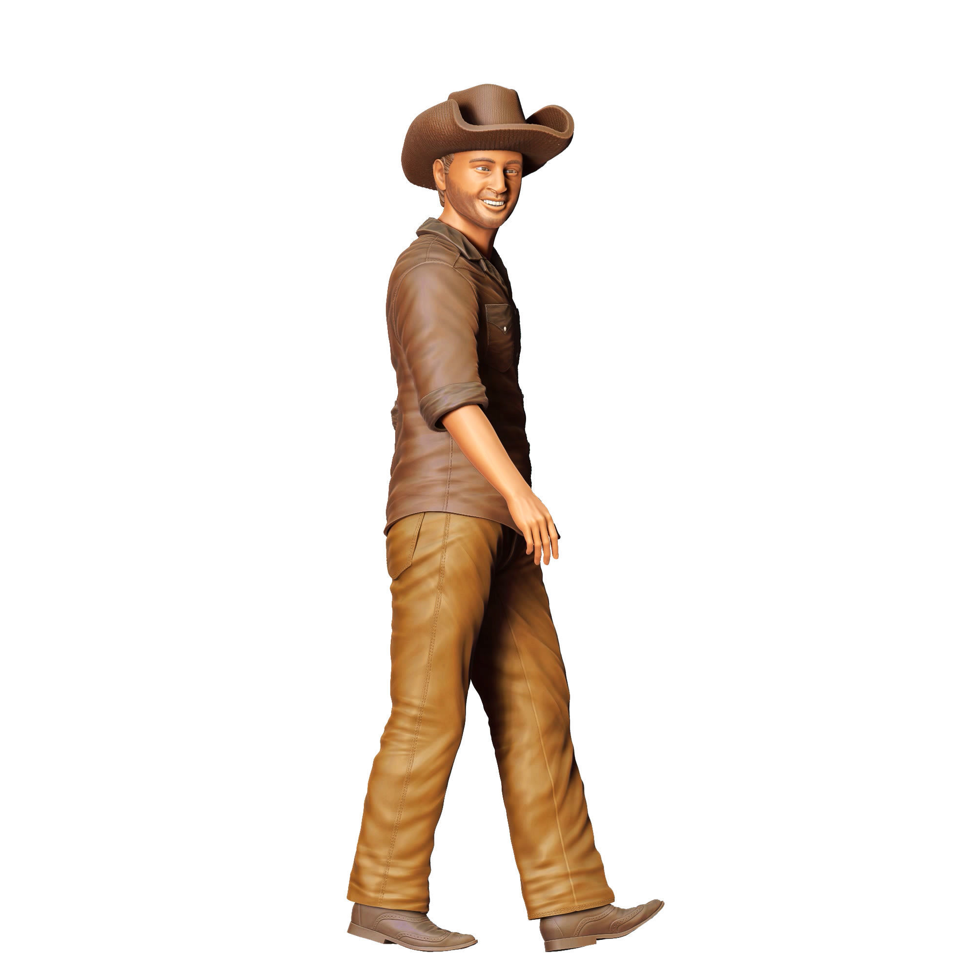 N2 western wear man walking 3D model 3D printable | CGTrader