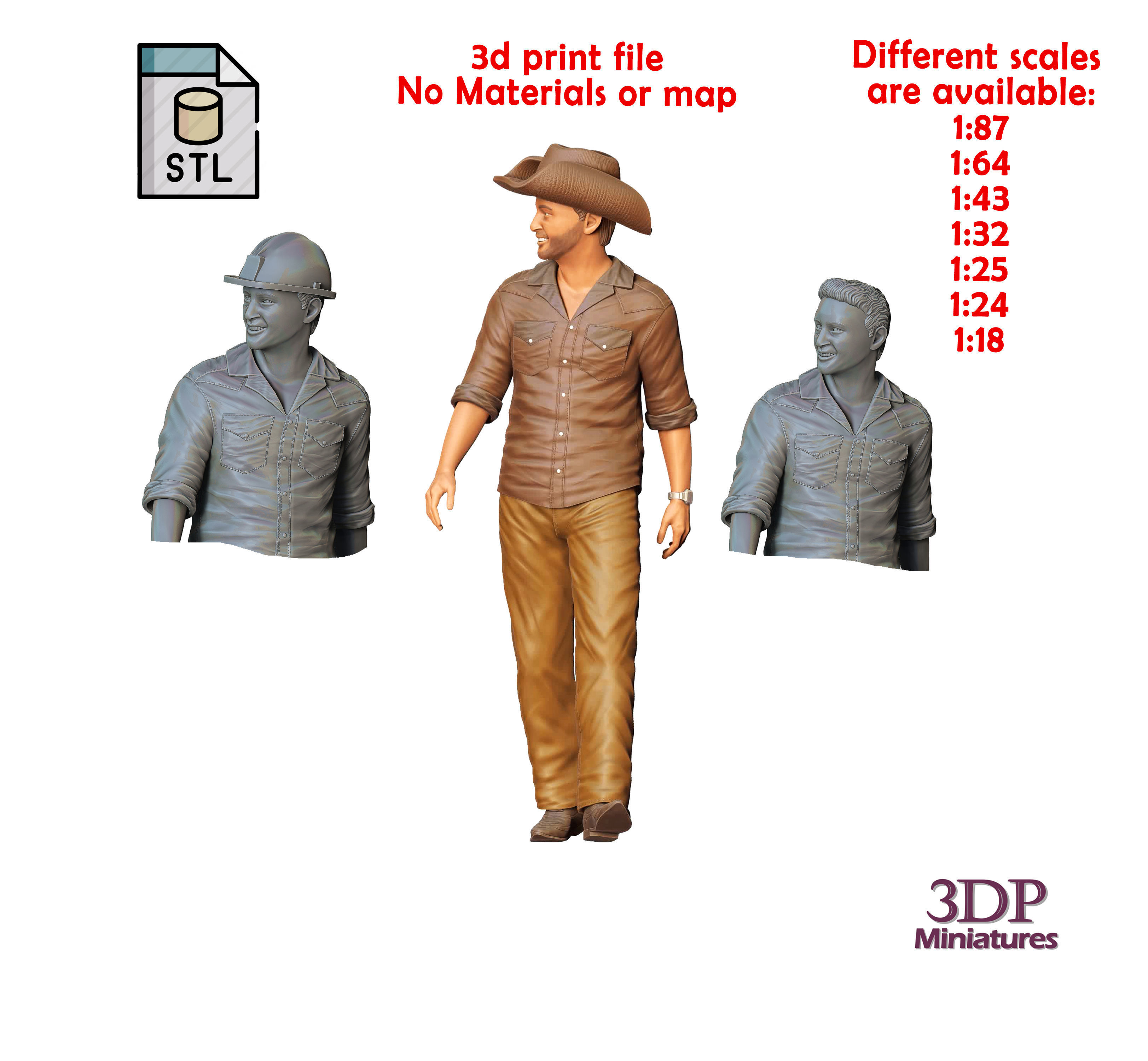 N2 western wear man walking 3D model 3D printable | CGTrader