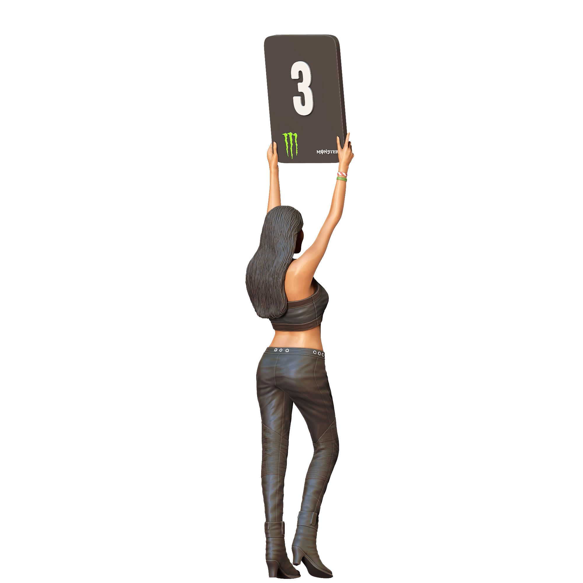 N2 Pit Girl with Placard 3D model 3D printable | CGTrader