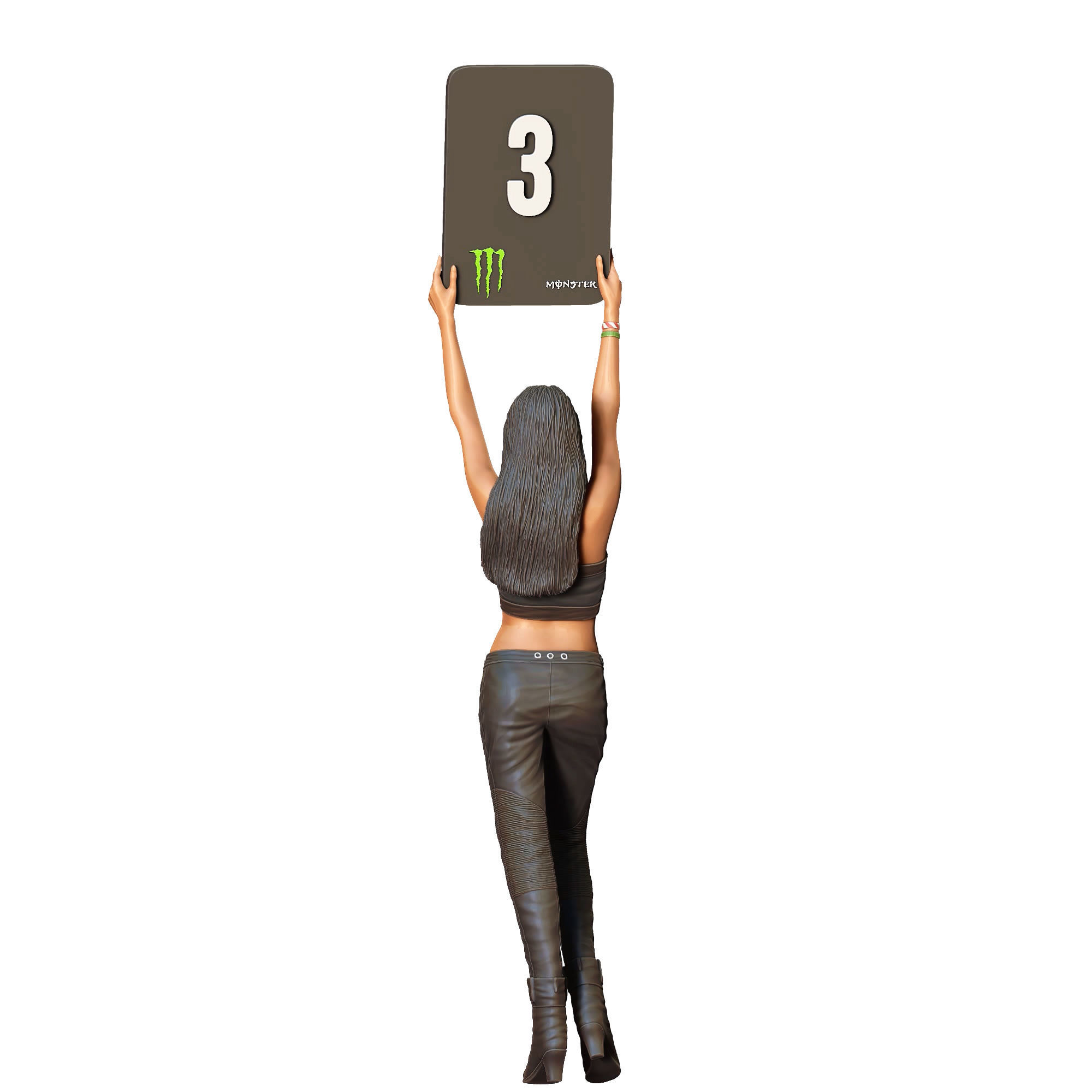 N2 Pit Girl with Placard 3D model 3D printable | CGTrader