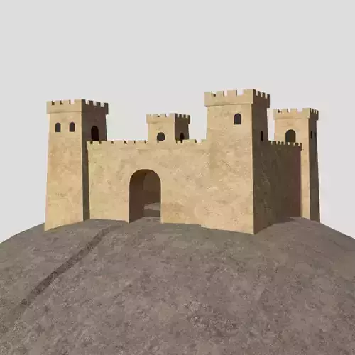Fortress Building - Low-poly PBR model free VR / AR / low-poly 3D model ...
