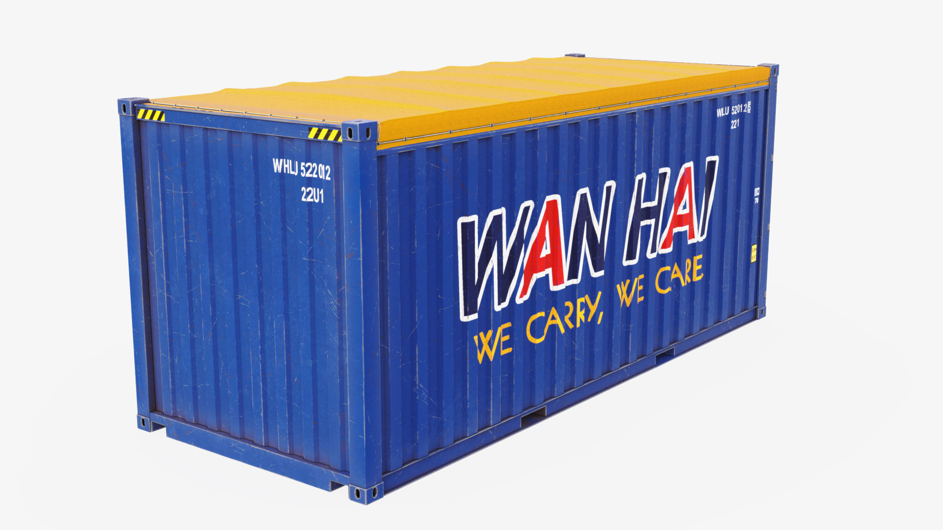20ft Wan Hai Open Top shipping Container 3D model | CGTrader