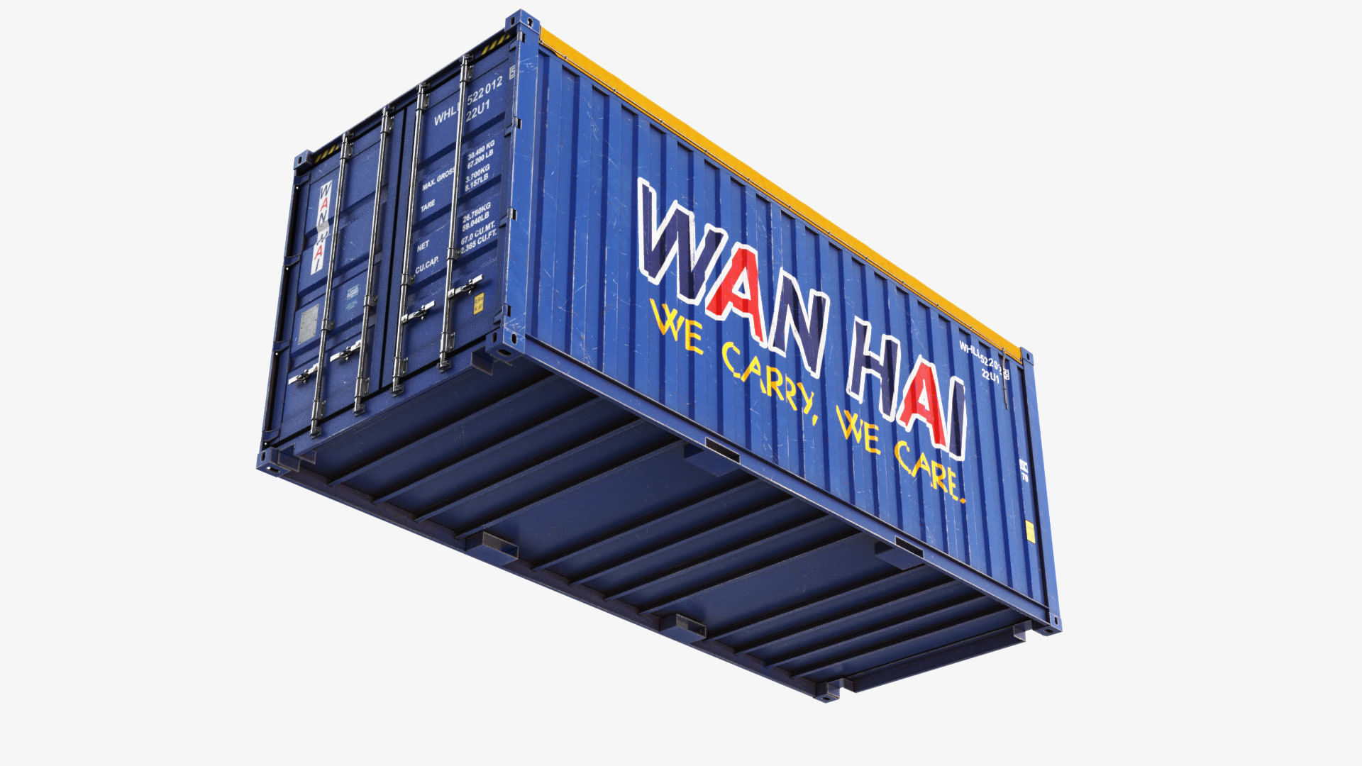 20ft Wan Hai Open Top shipping Container 3D model | CGTrader
