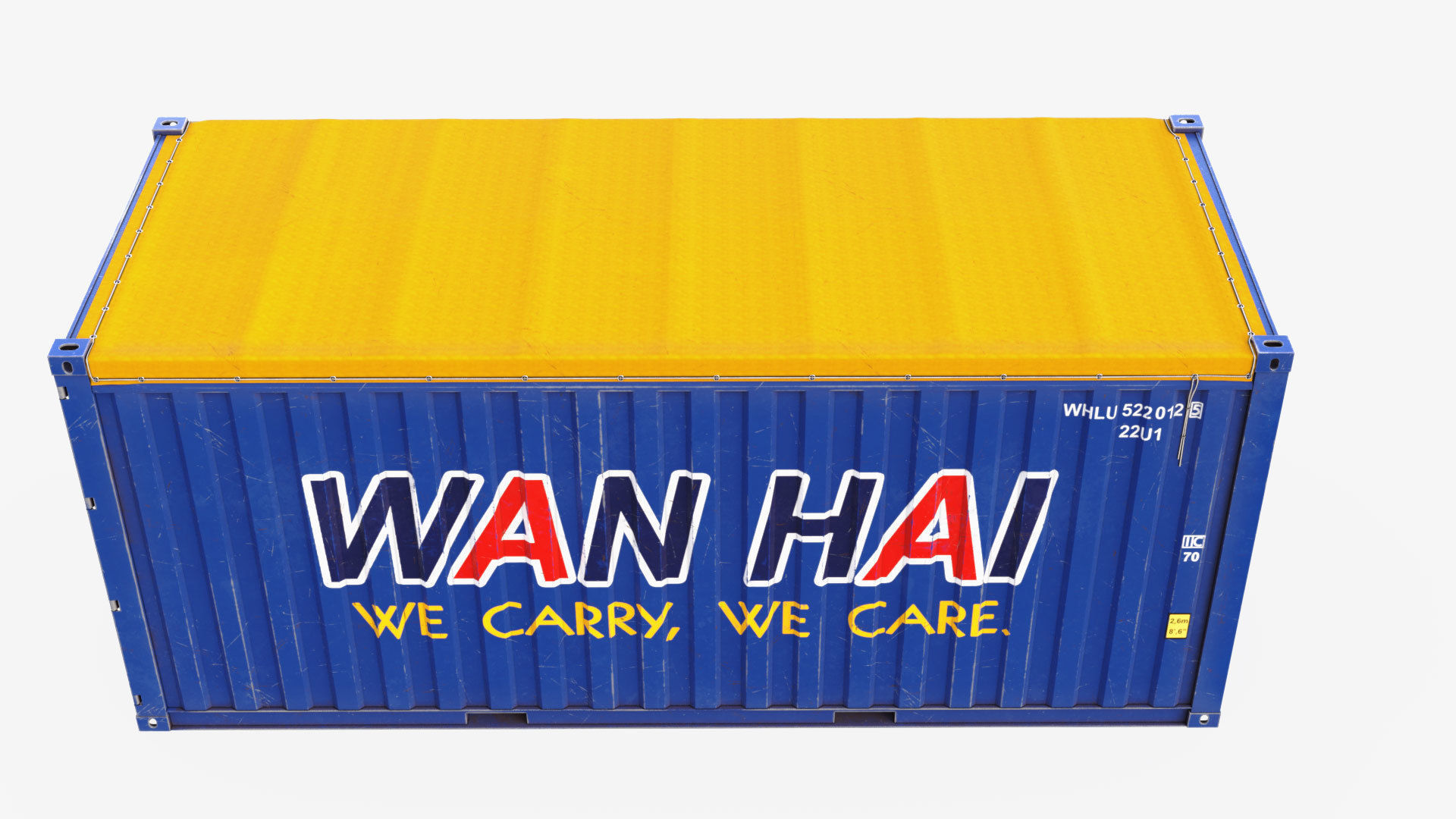 20ft Wan Hai Open Top shipping Container 3D model | CGTrader