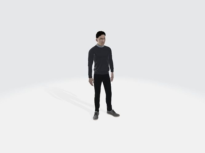idle man free 3D model animated rigged | CGTrader