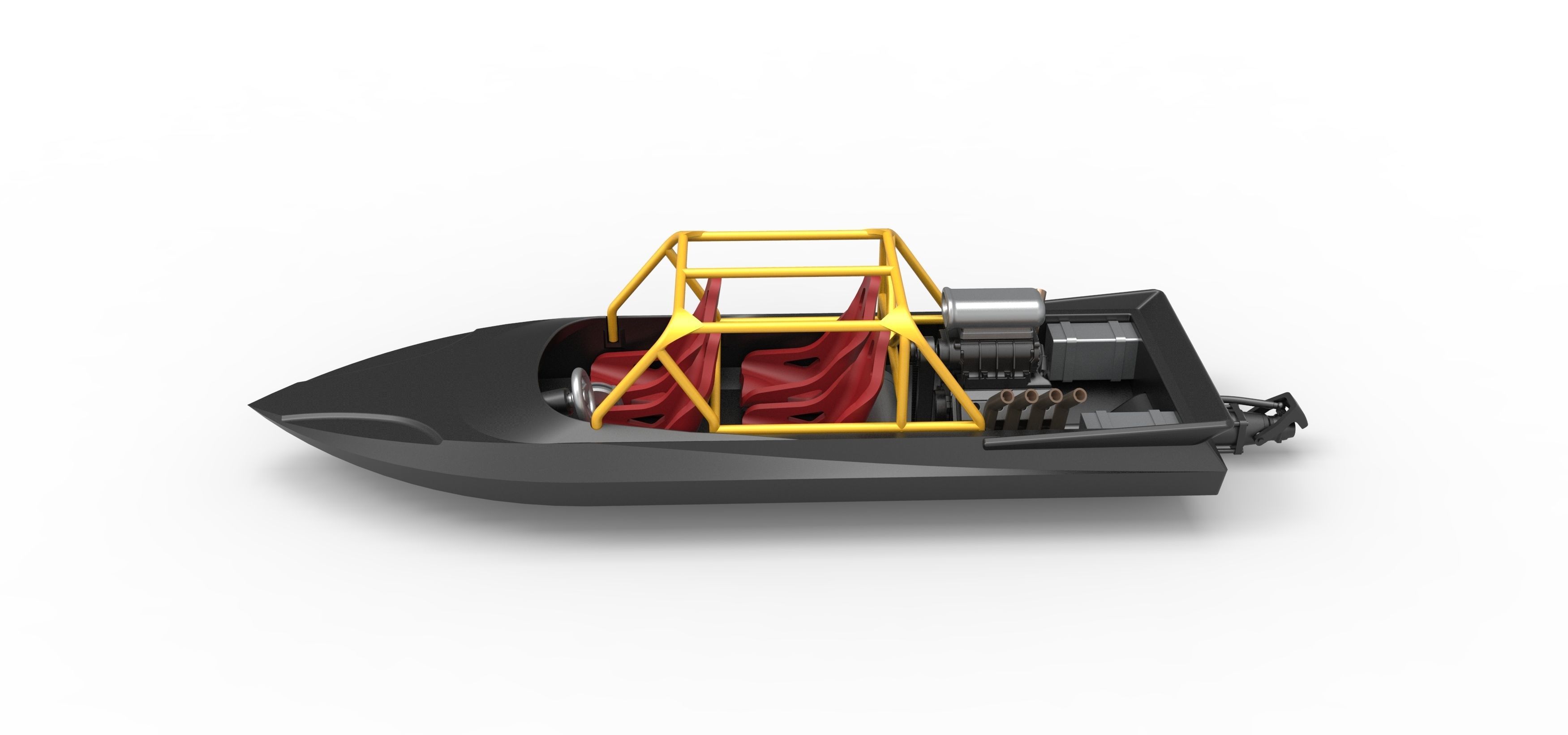 Quad Jet sprint boat Scale 1 to 25 3D model 3D printable | CGTrader