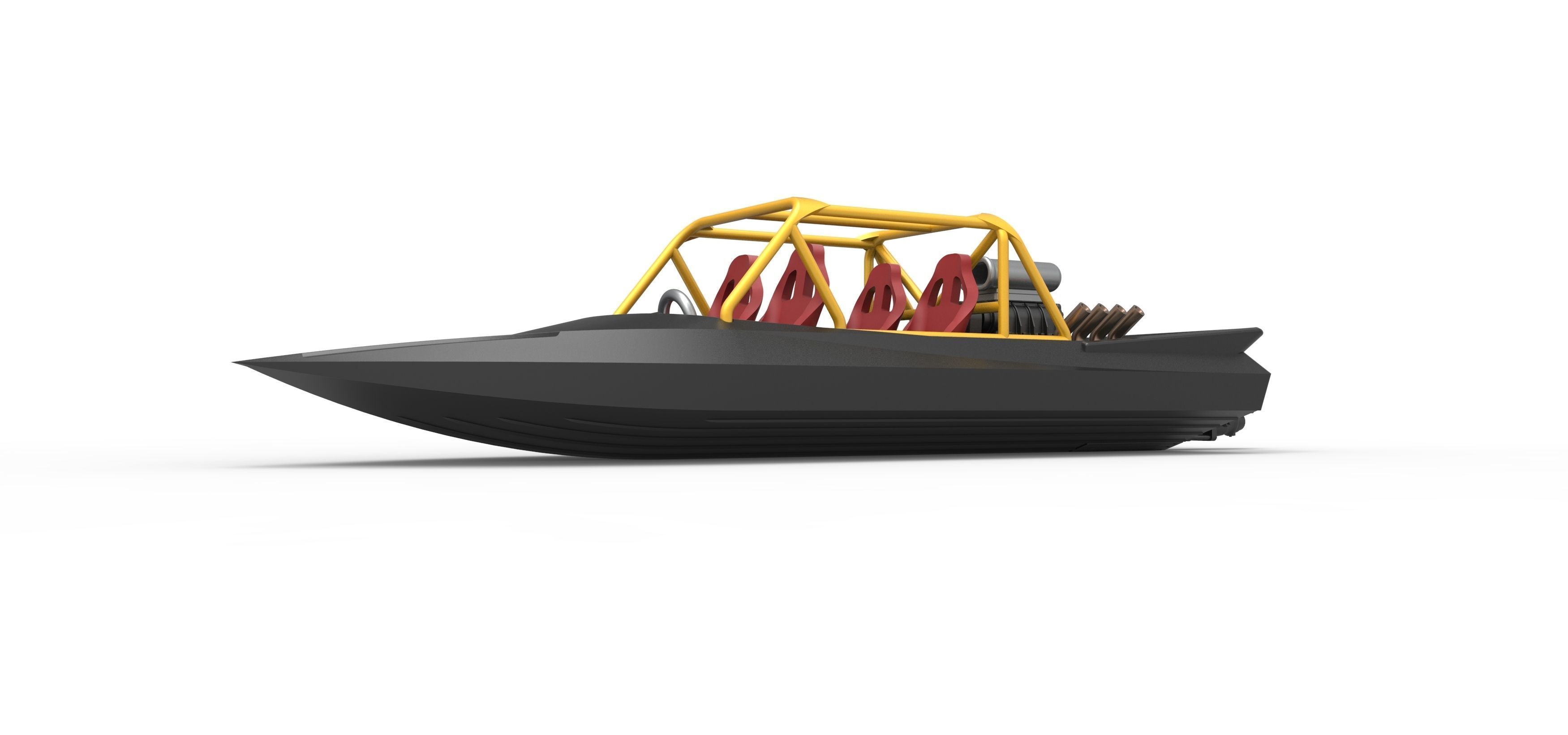 Quad Jet sprint boat Scale 1 to 25 3D model 3D printable | CGTrader