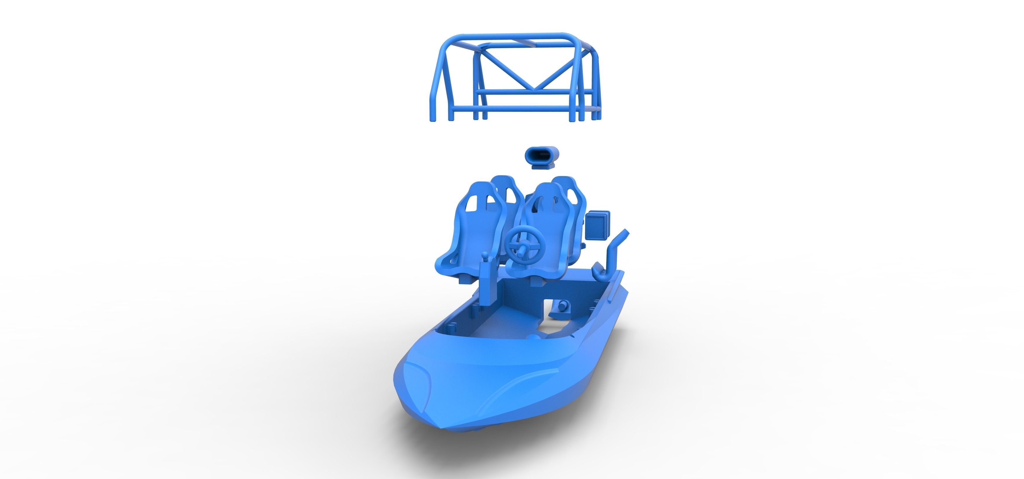 Quad Jet sprint boat Scale 1 to 25 3D model 3D printable | CGTrader
