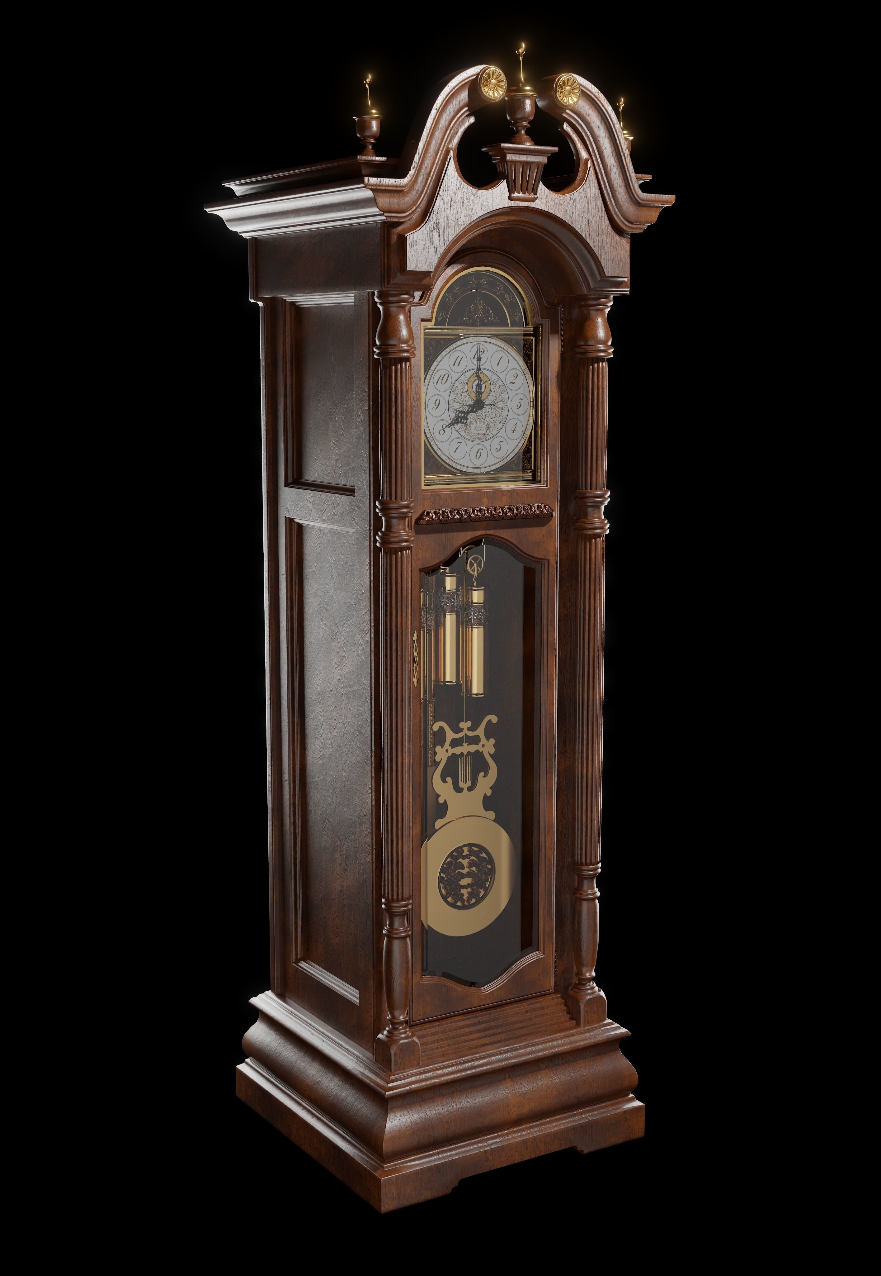 Grandfather Clock - High Fidelity 3D model rigged | CGTrader