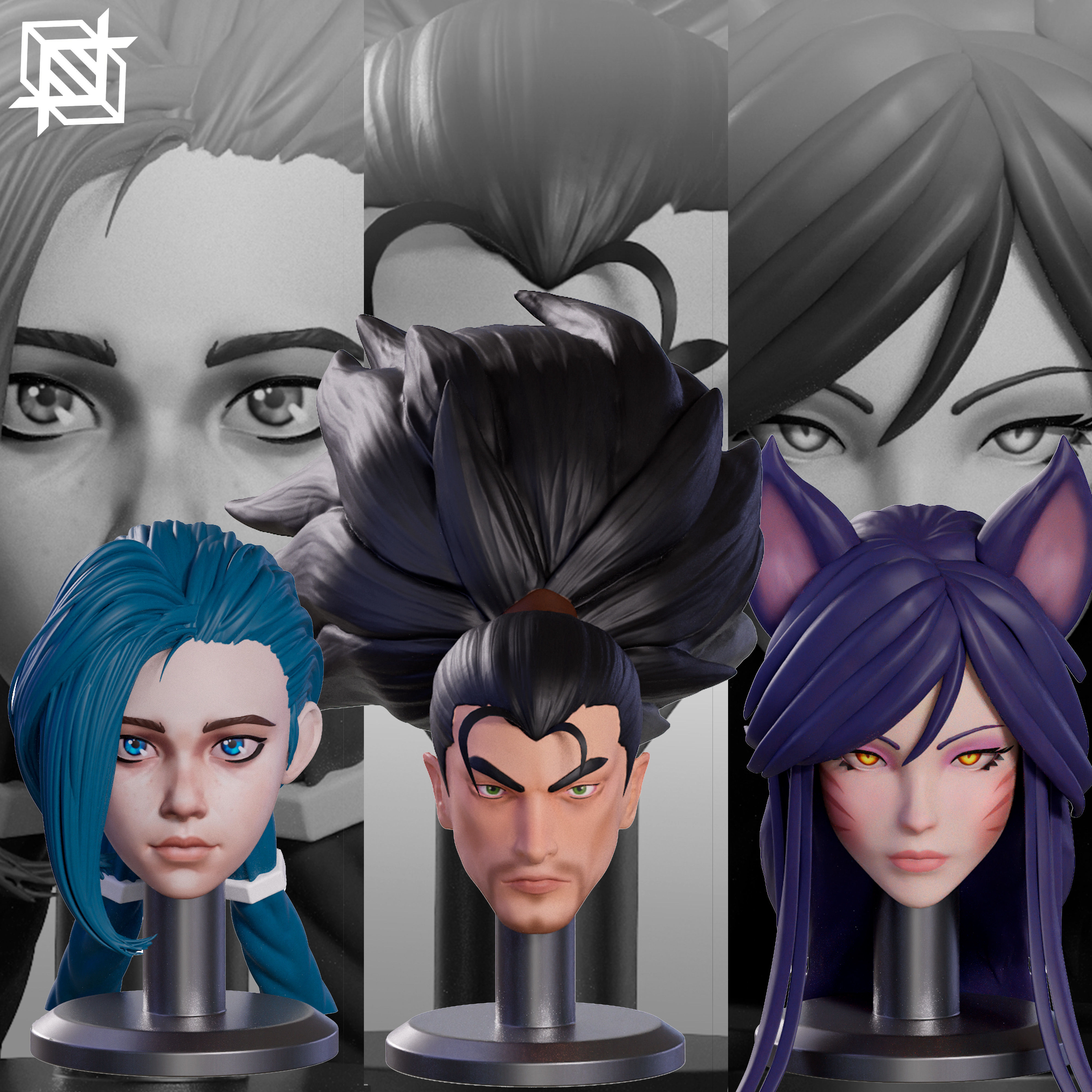 LEAGUE OF LEGENDS PACK - CUSTOM HEAD - 3D model 3D printable | CGTrader