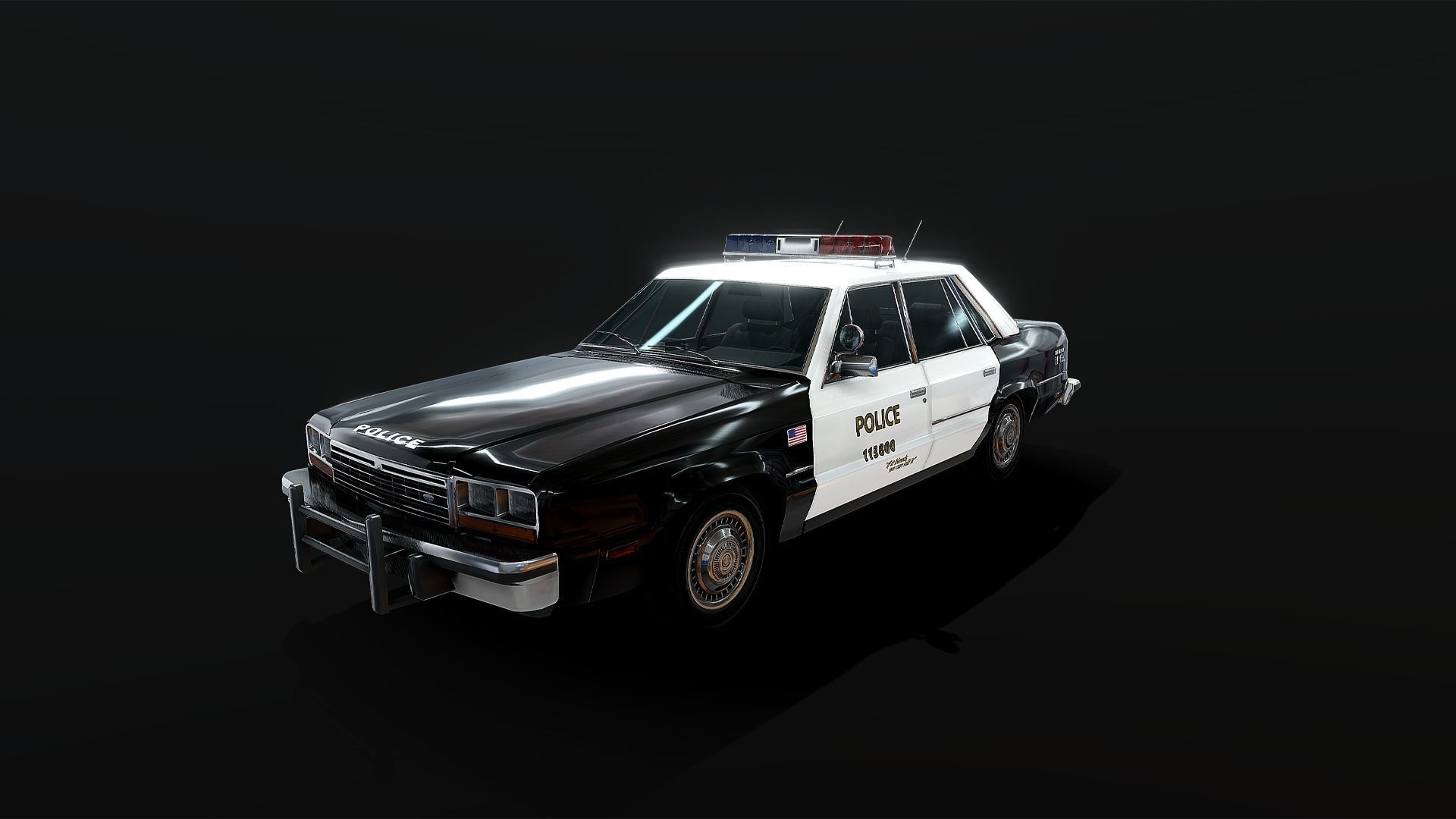 3D model 80s Police retro car Low poly Model VR / AR / low-poly | CGTrader