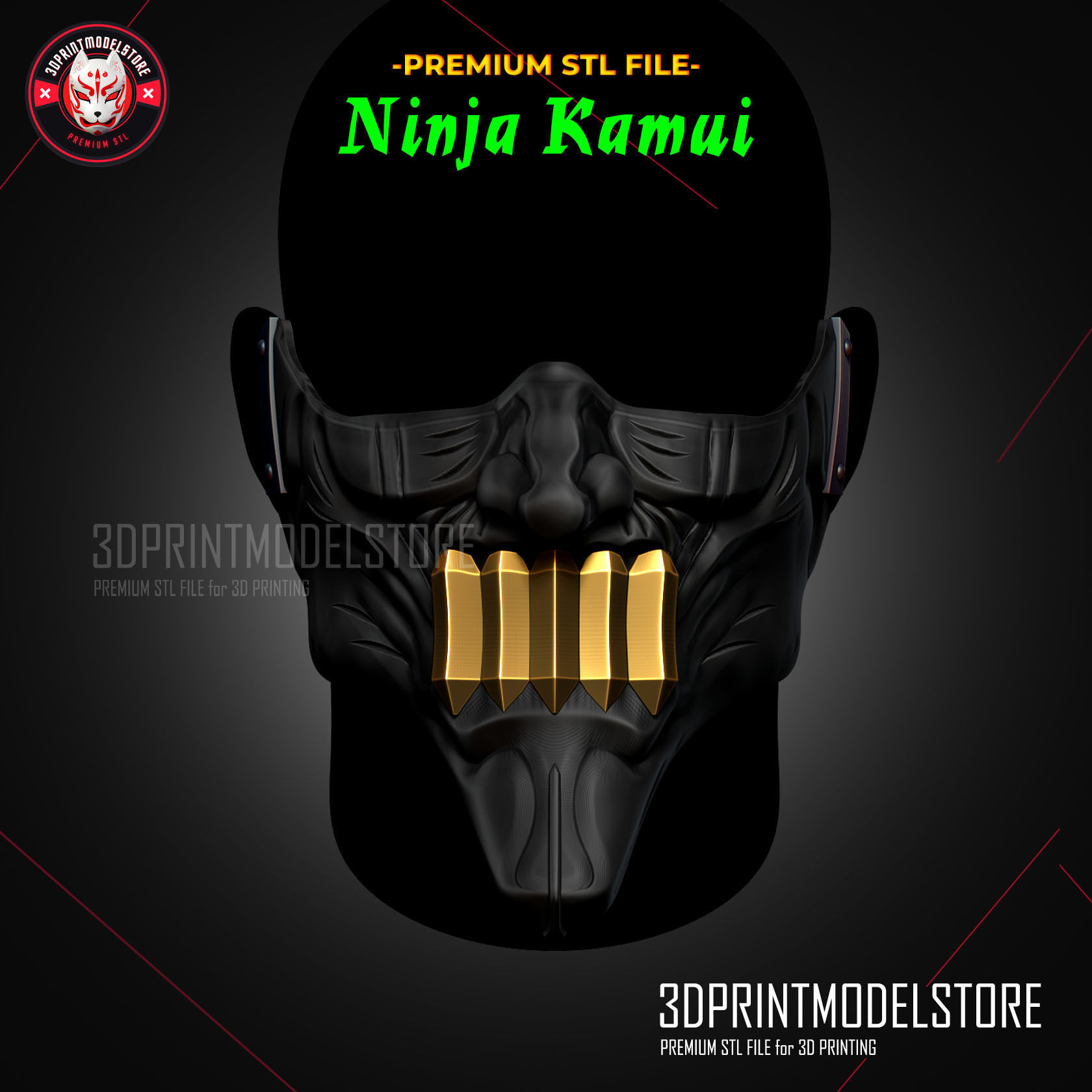 Ninja Kamui Zai Mask - Oni Samurai Cosplay Halloween 3D model 3D ...