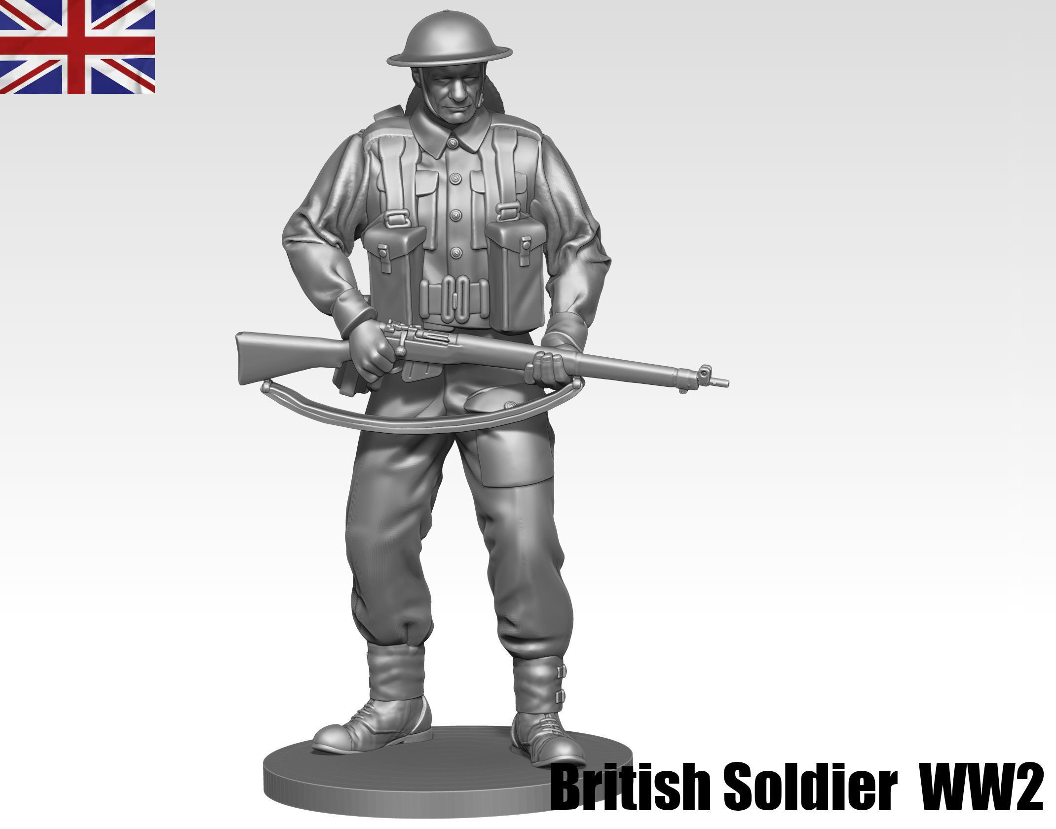 British soldier ww2 3 3D model 3D printable | CGTrader