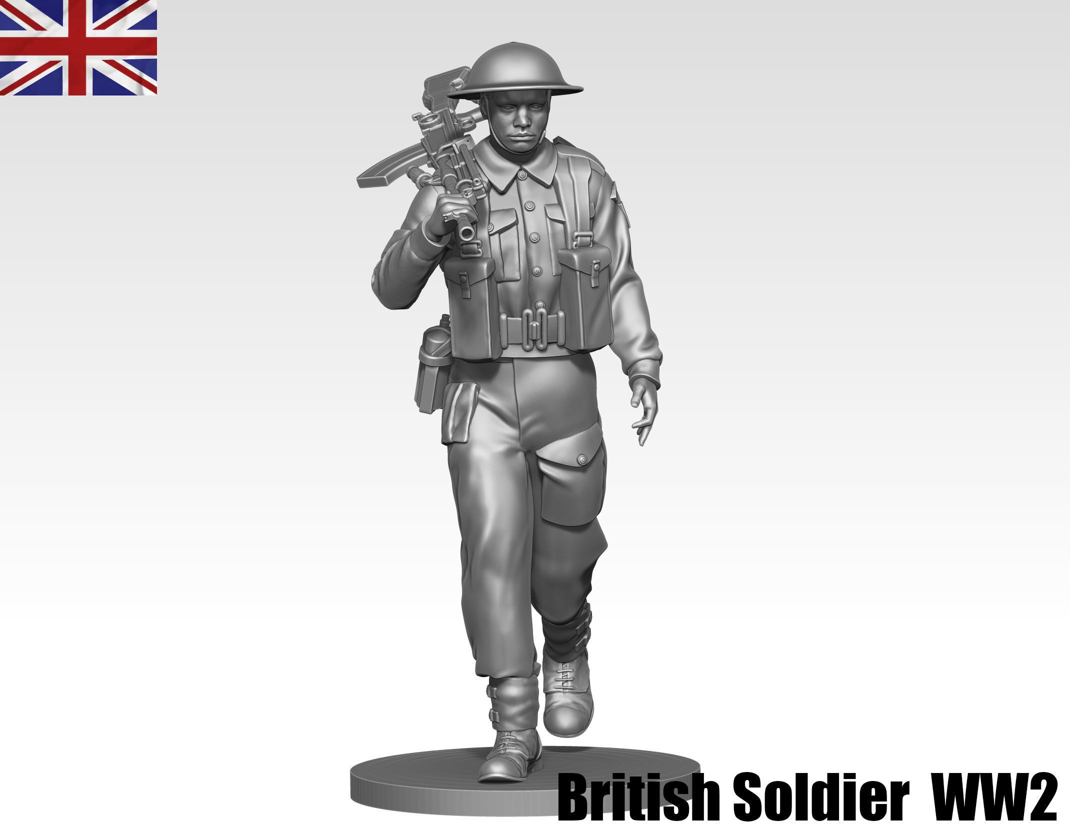British soldier ww2 09 3D model 3D printable | CGTrader