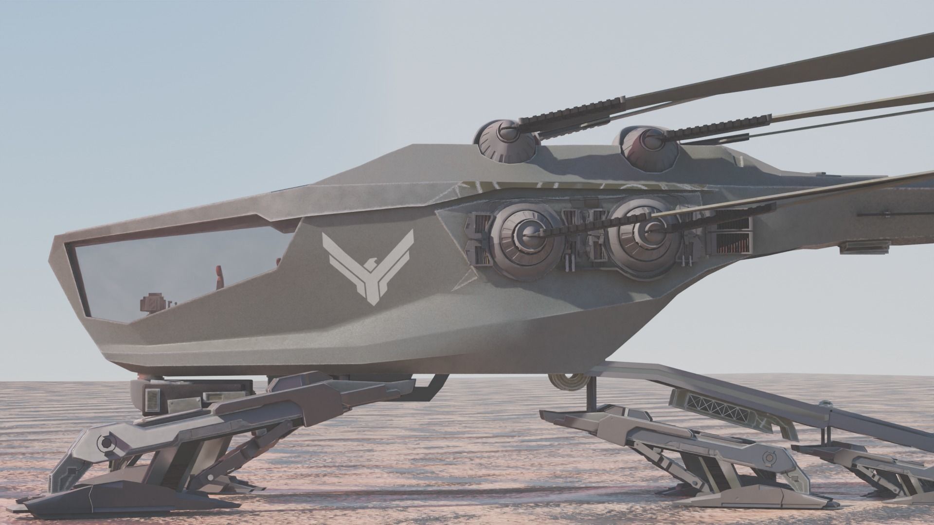 Dune Ornithopter Sci fi Helicopter 3D model | CGTrader