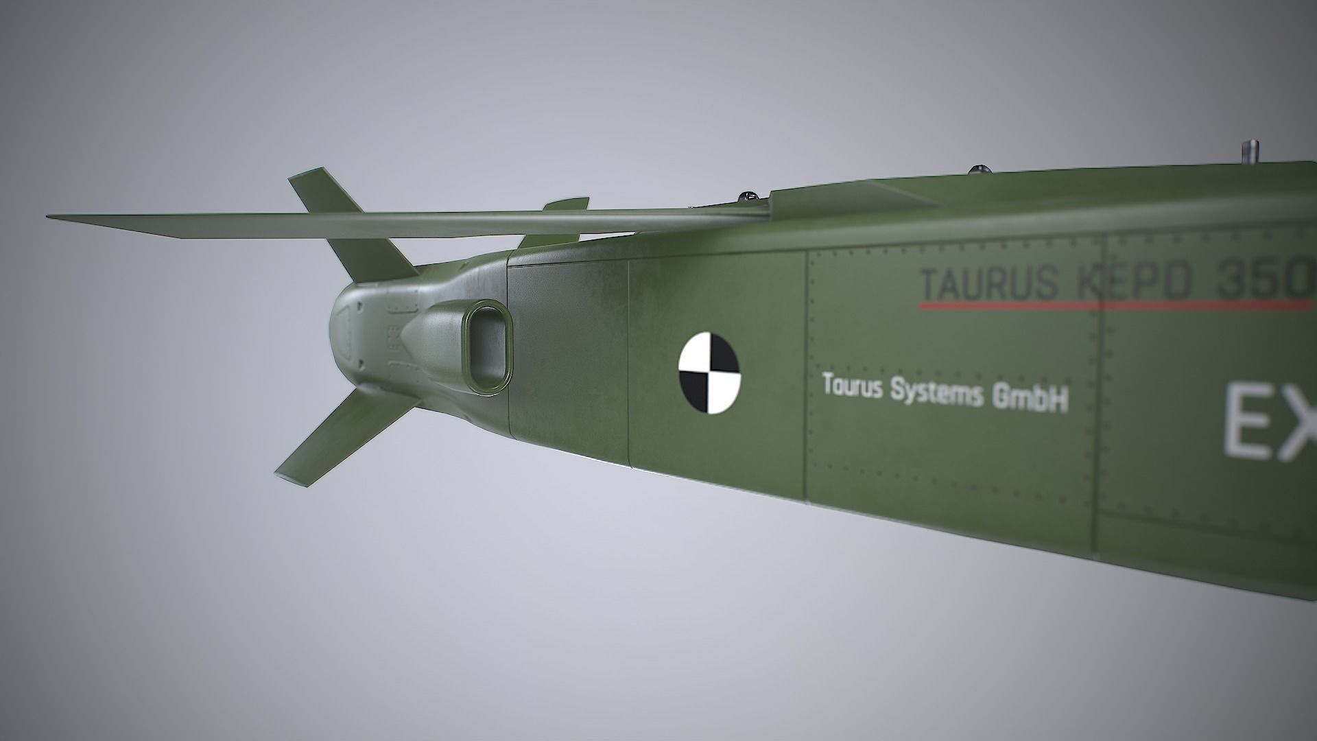 3D model Taurus KEPD 350 air-launched cruise missile green color VR ...