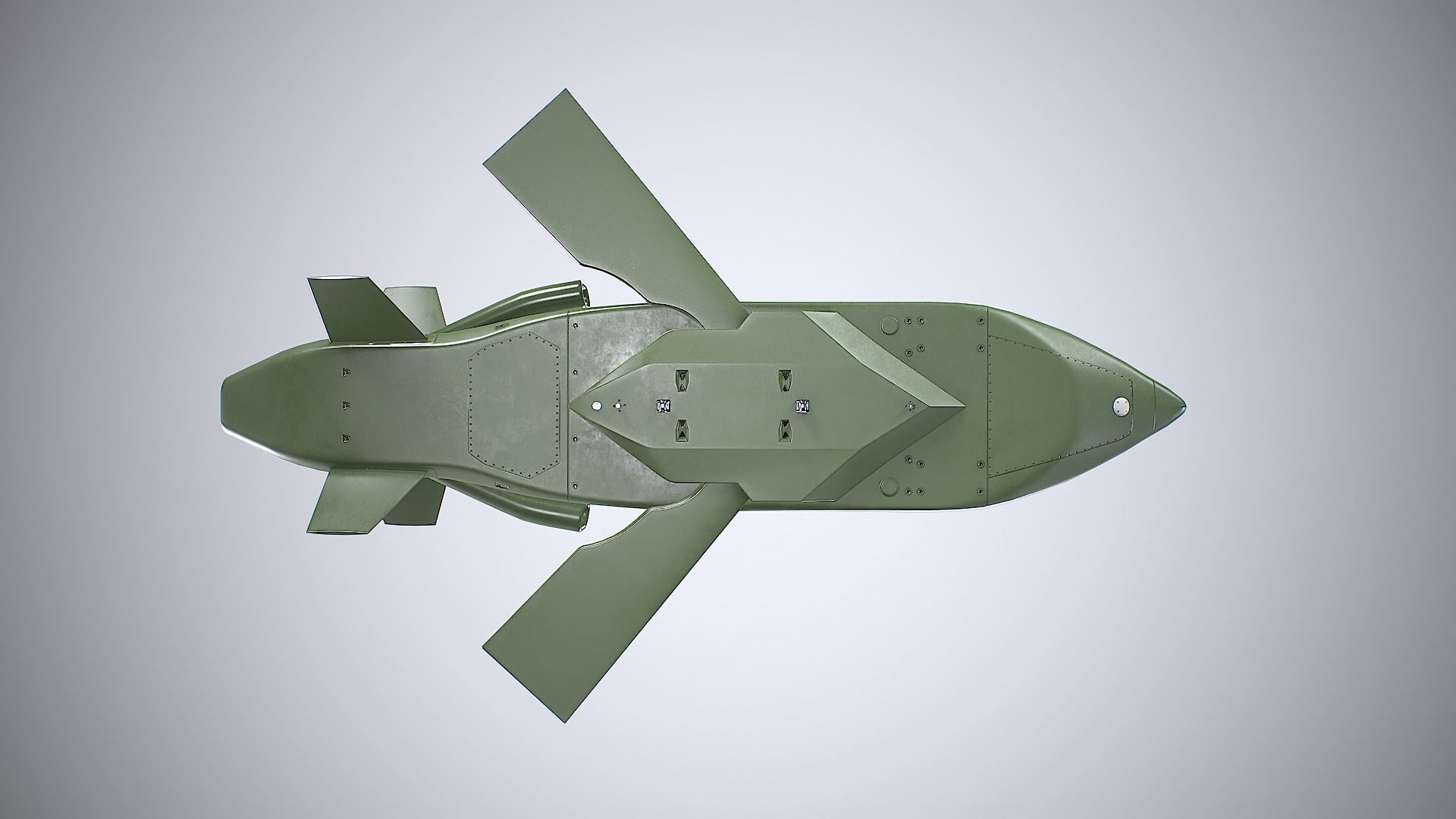 3D model Taurus KEPD 350 air-launched cruise missile green color VR ...