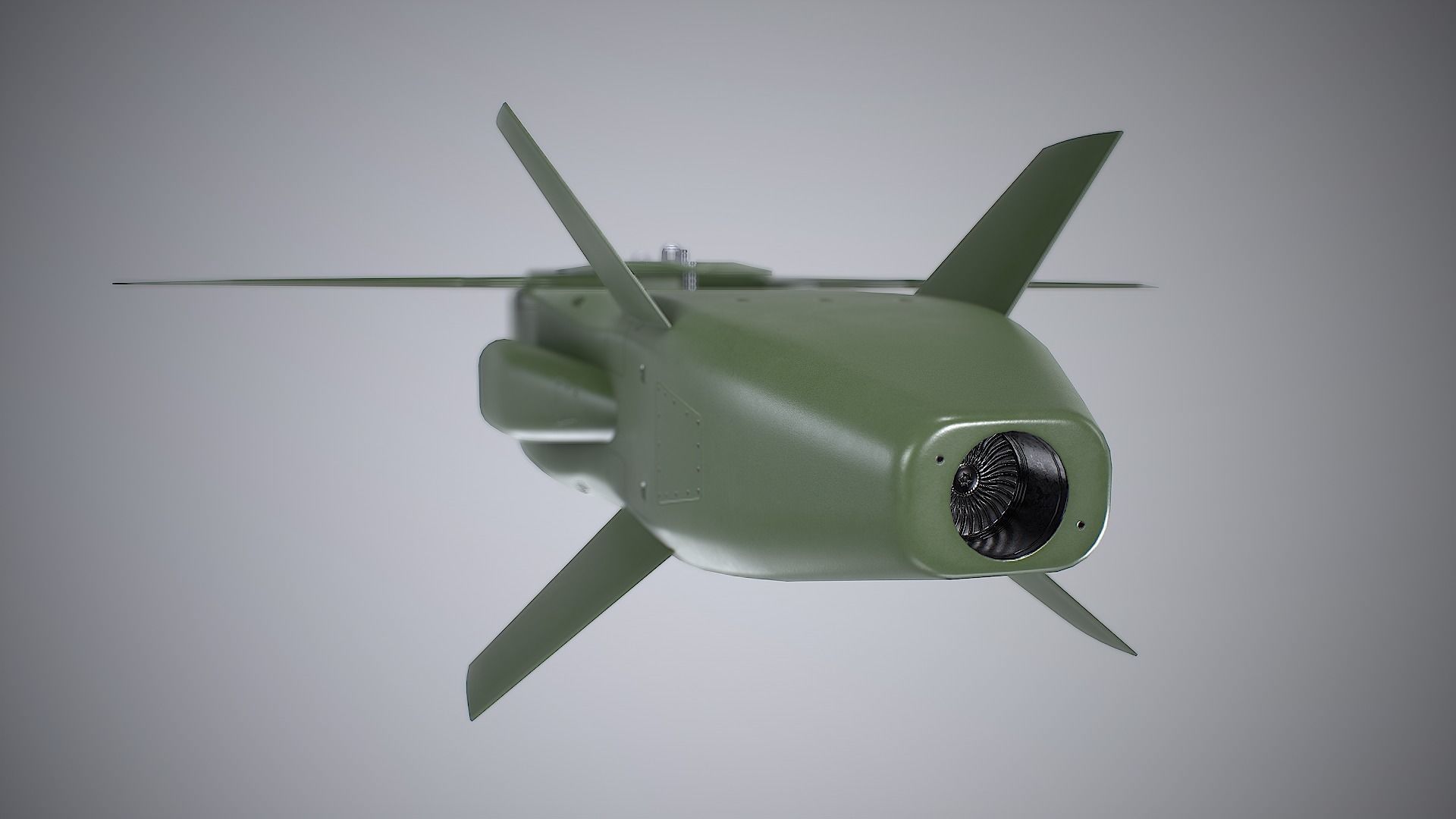 3D model Taurus KEPD 350 air-launched cruise missile green color VR ...