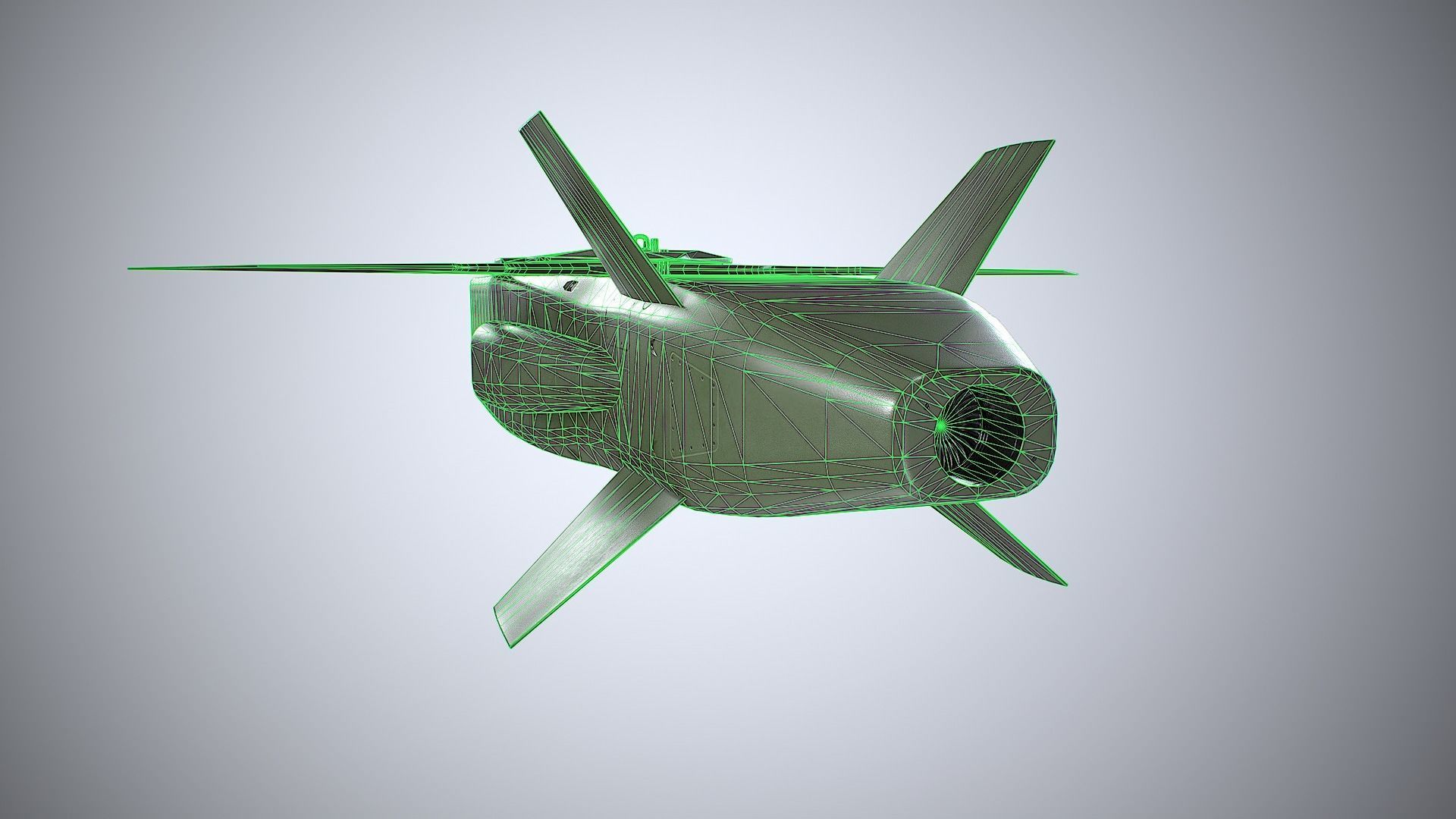 3D model Taurus KEPD 350 air-launched cruise missile green color VR ...