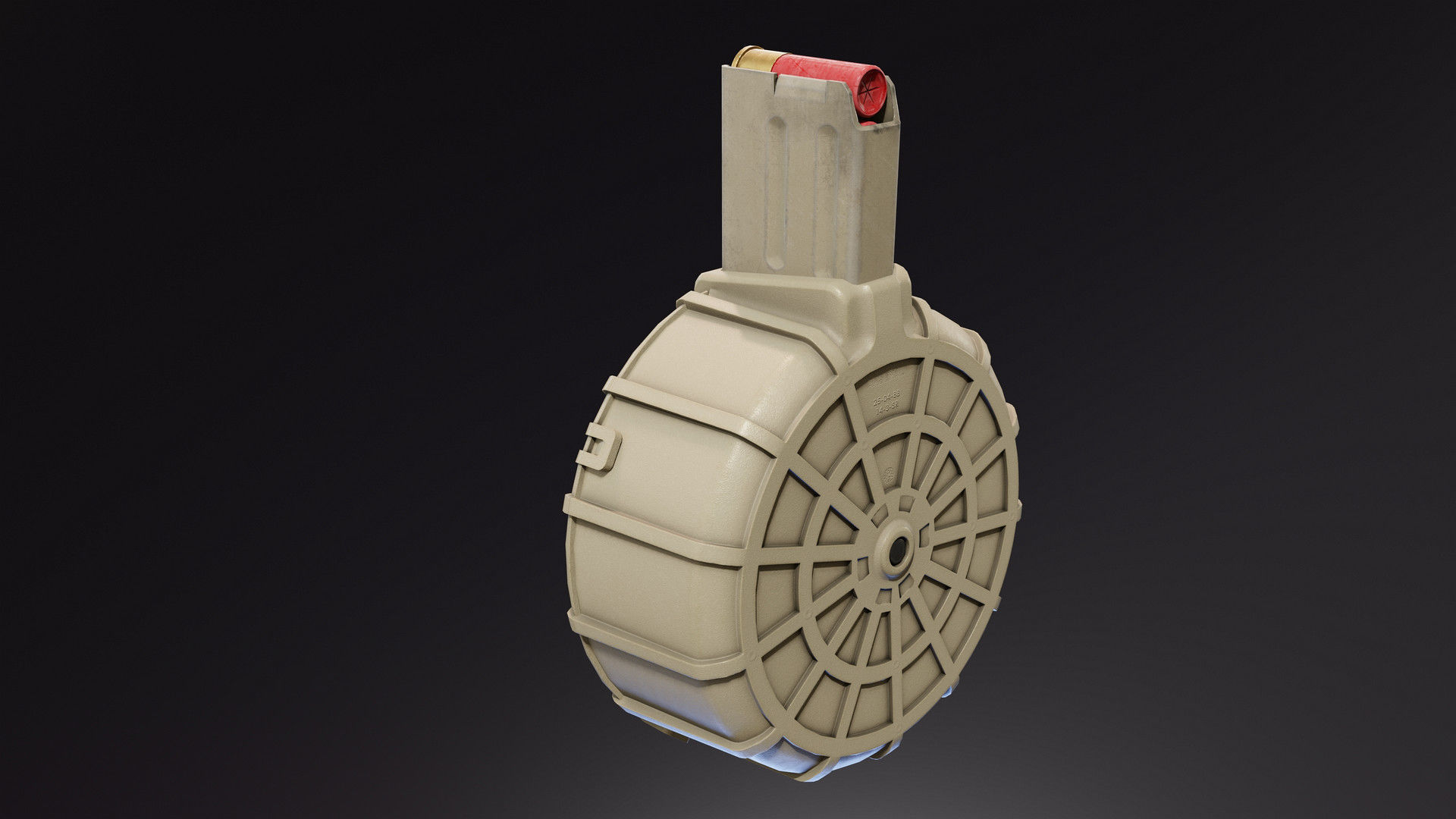 3D model 12 gauge drum magazine VR / AR / low-poly | CGTrader