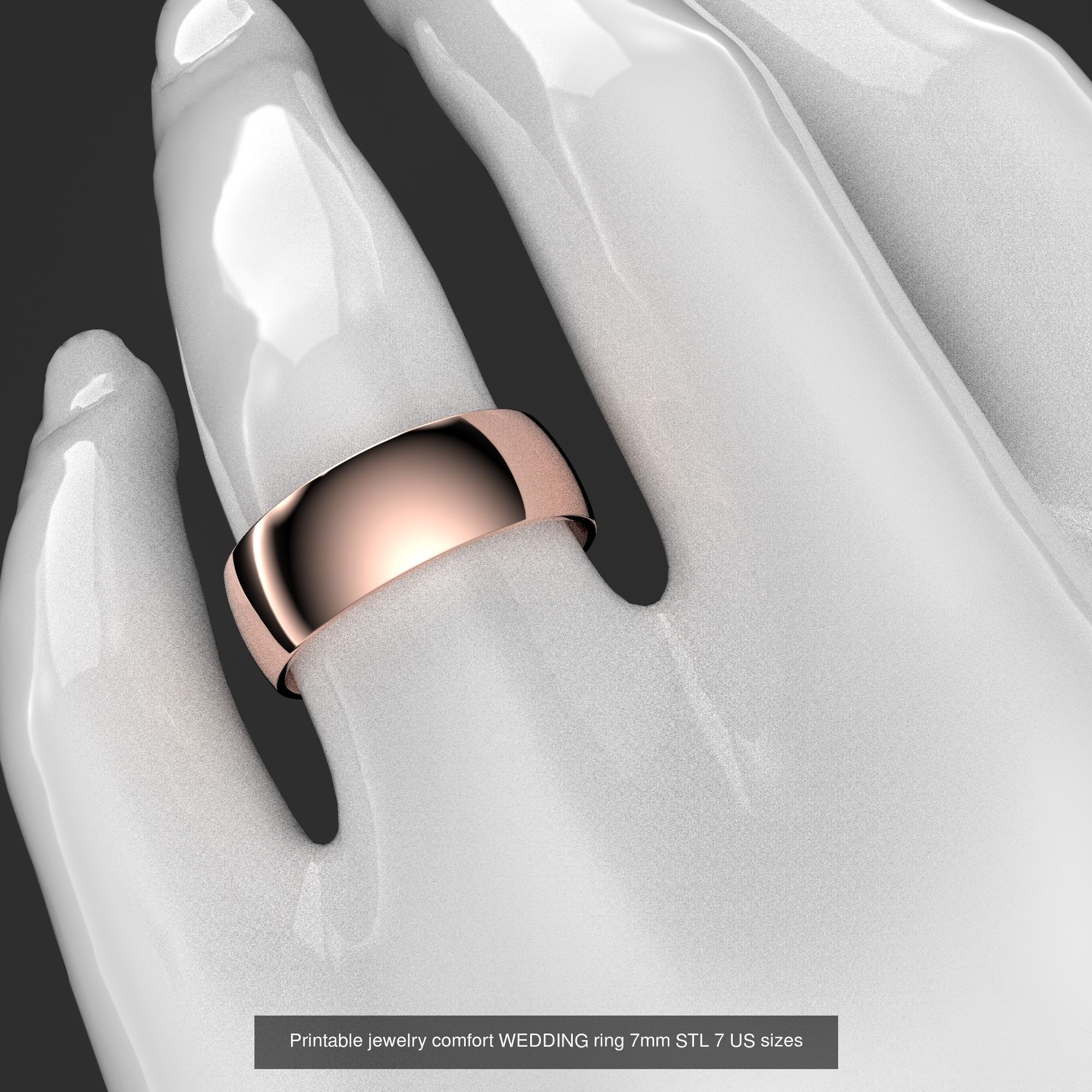 Printable jewelry comfort WEDDING ring STL 3D Model Collection 3D ...