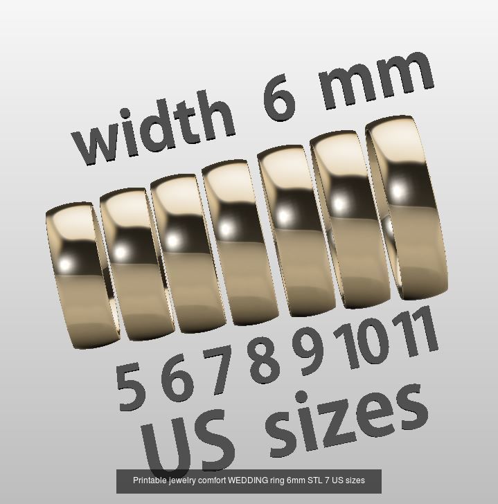 Printable jewelry comfort WEDDING ring STL 3D Model Collection 3D ...