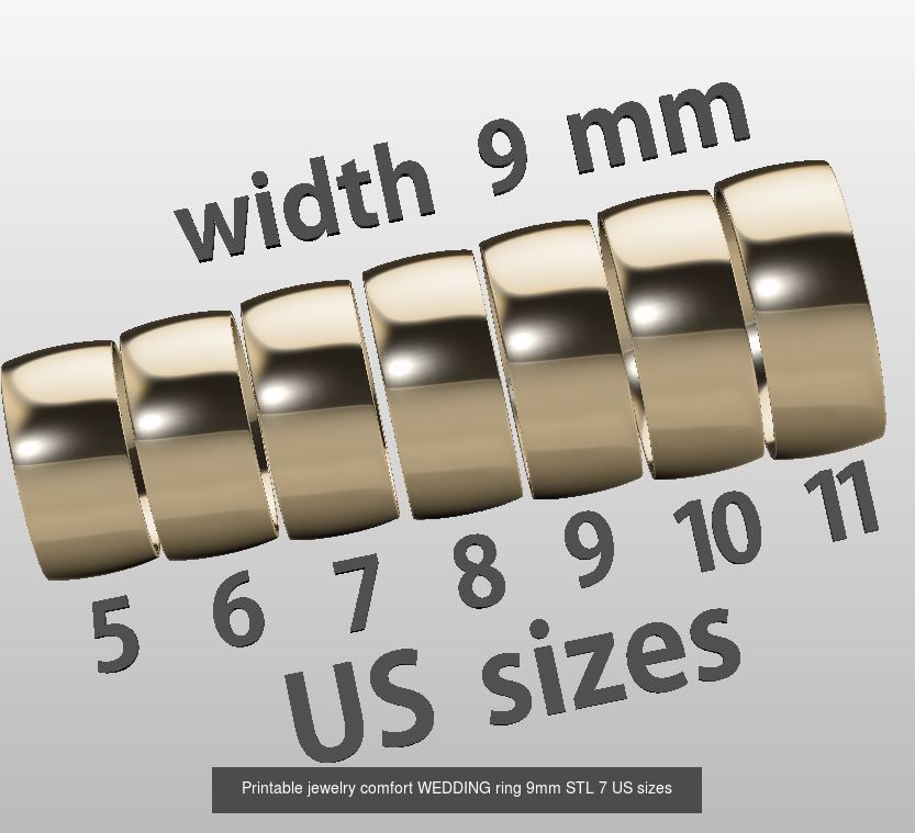 Printable jewelry comfort WEDDING ring STL 3D Model Collection 3D ...