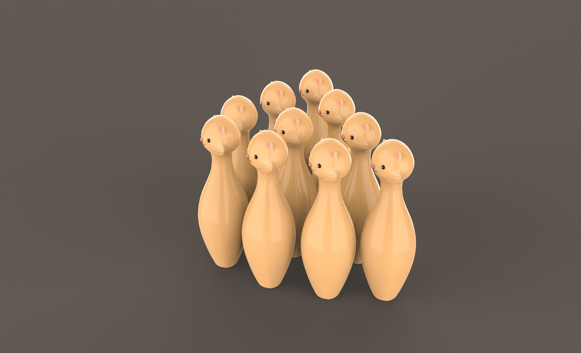 3D model Cartoon Cat Bowling And Ball Bowling VR / AR / low-poly | CGTrader