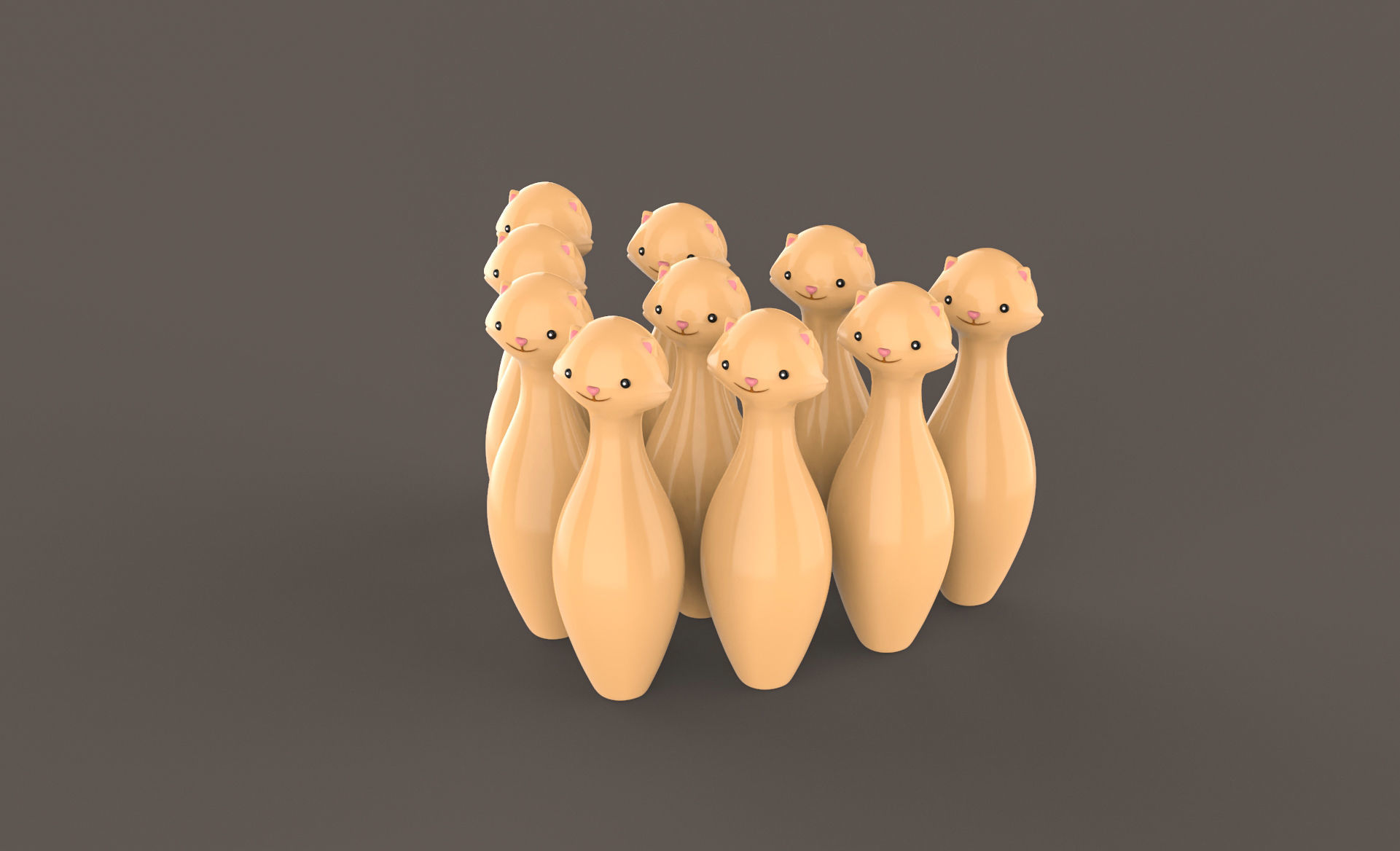 3D model Cartoon Cat Bowling And Ball Bowling VR / AR / low-poly | CGTrader