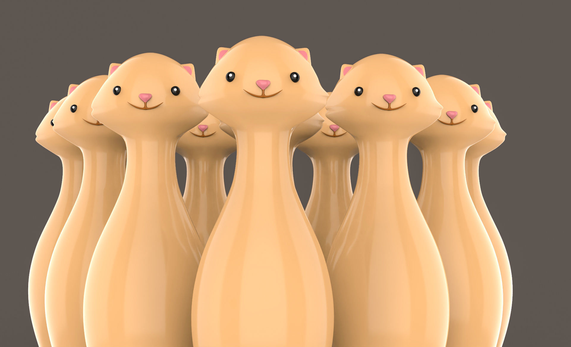 3D model Cartoon Cat Bowling And Ball Bowling VR / AR / low-poly | CGTrader