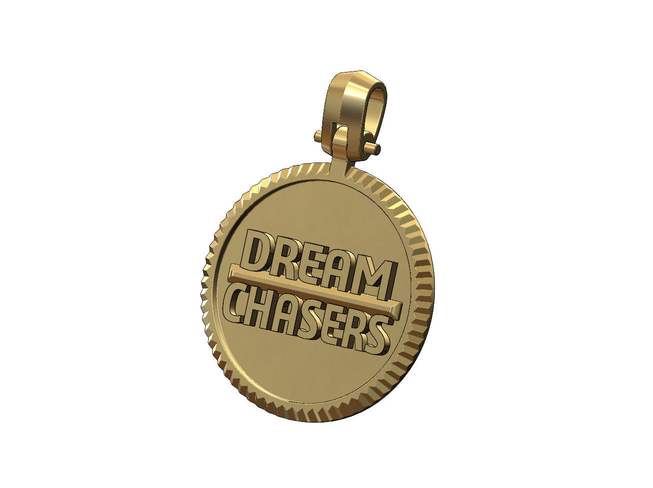DC dream chasers fluted bezel pendant with bail 3D model 3D printable ...