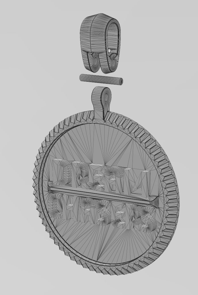 DC dream chasers fluted bezel pendant with bail 3D model 3D printable ...