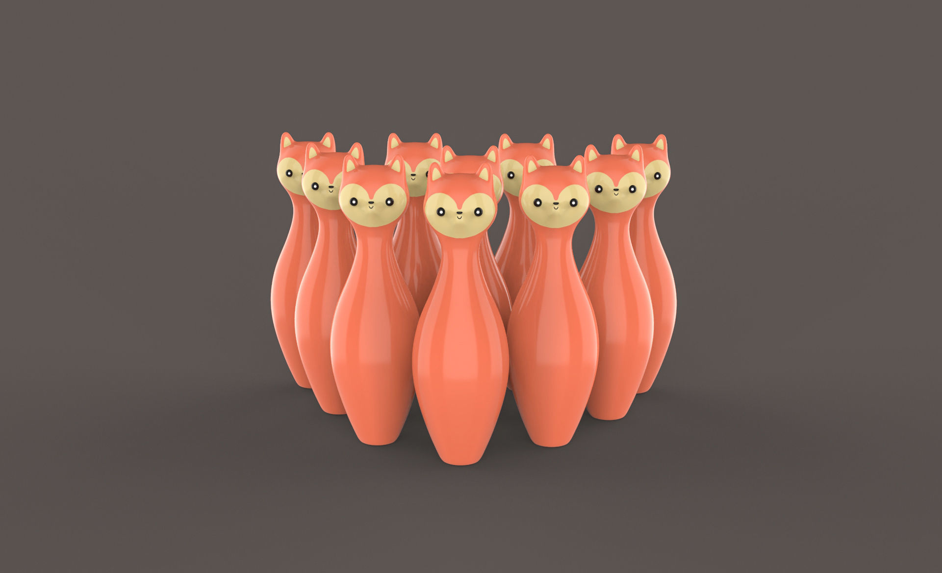 3D model Cartoon Fox Bowling And Ball Bowling VR / AR / low-poly | CGTrader
