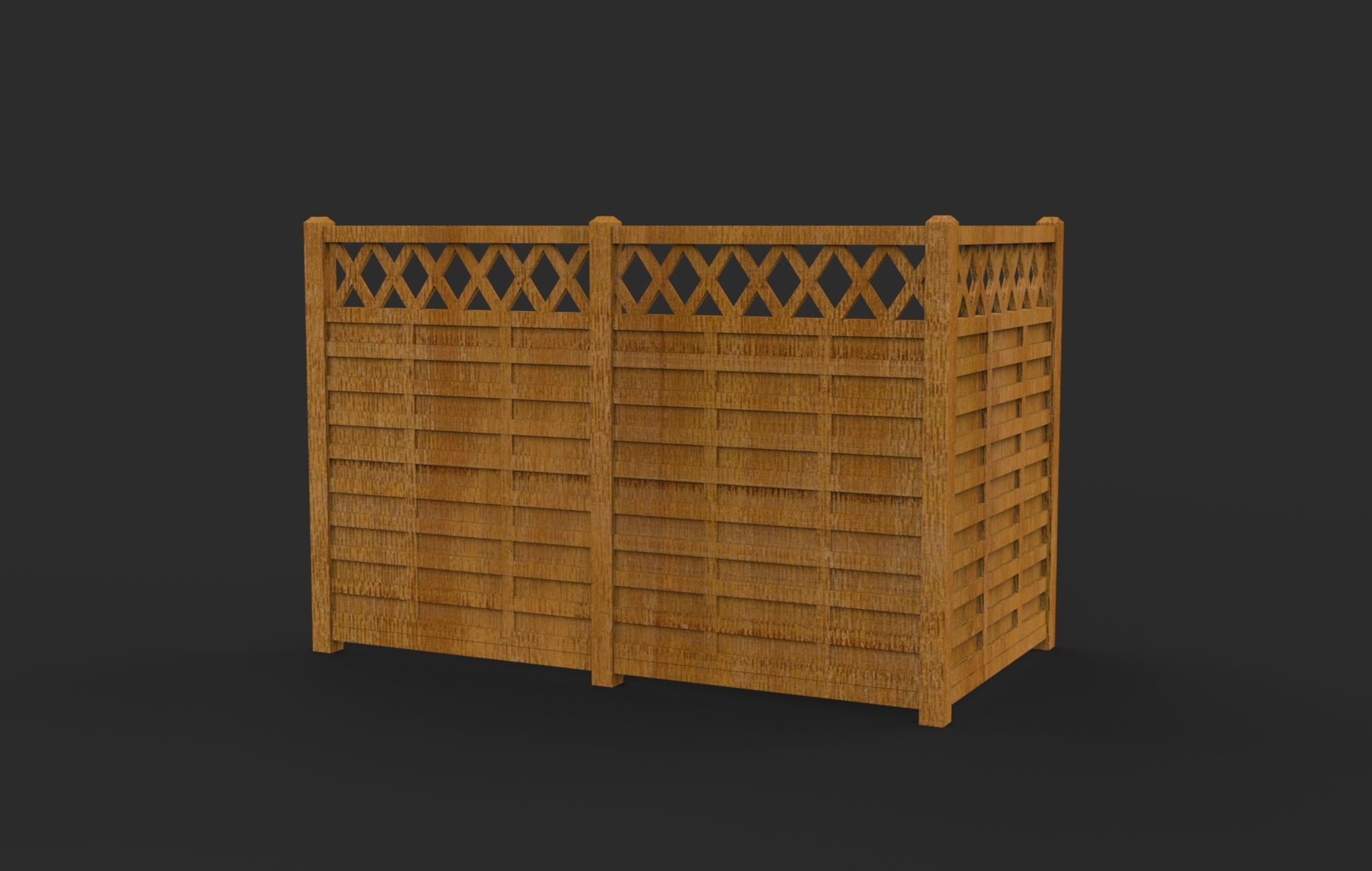 Modular wooden fance 3D model animated | CGTrader