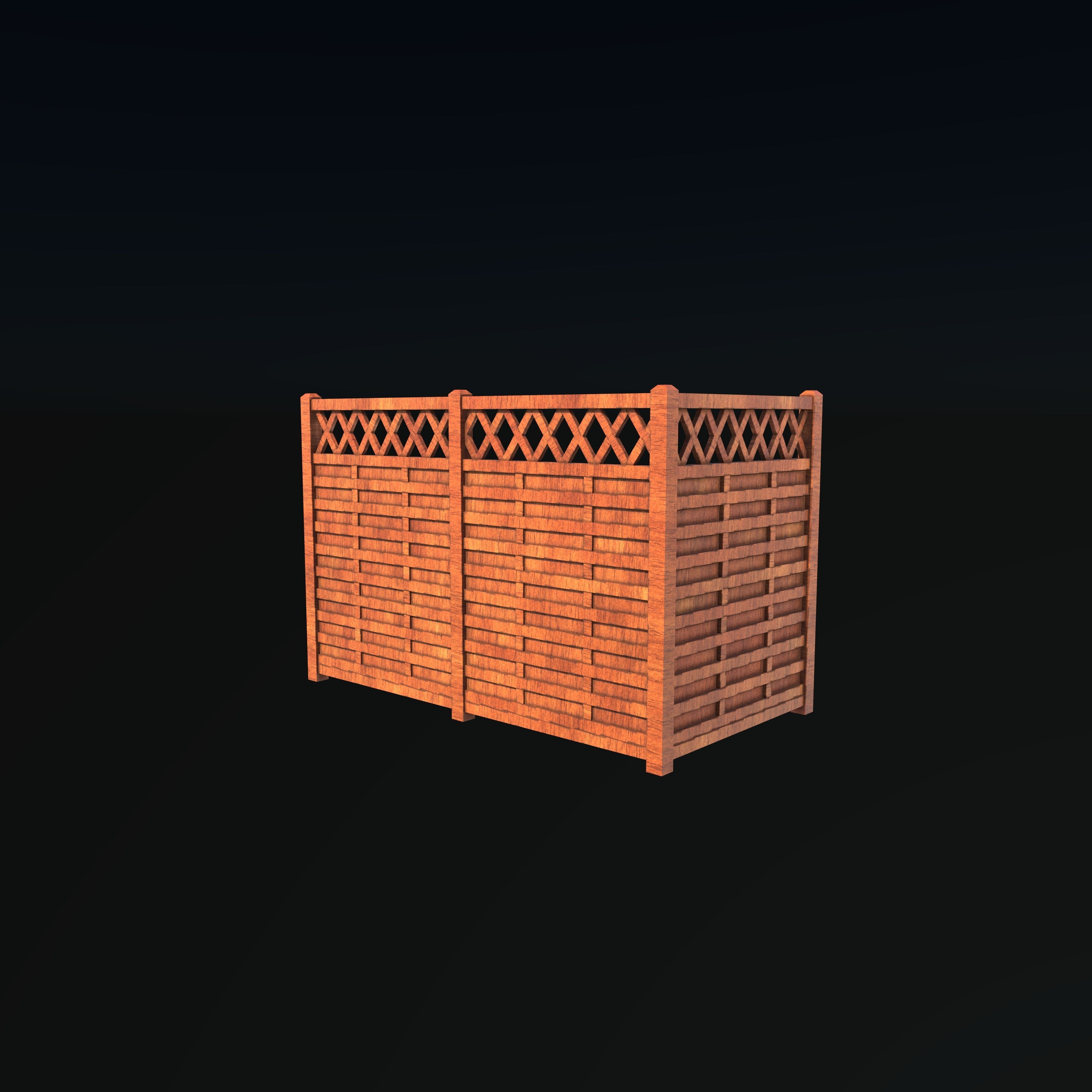 Modular wooden fance 3D model animated | CGTrader