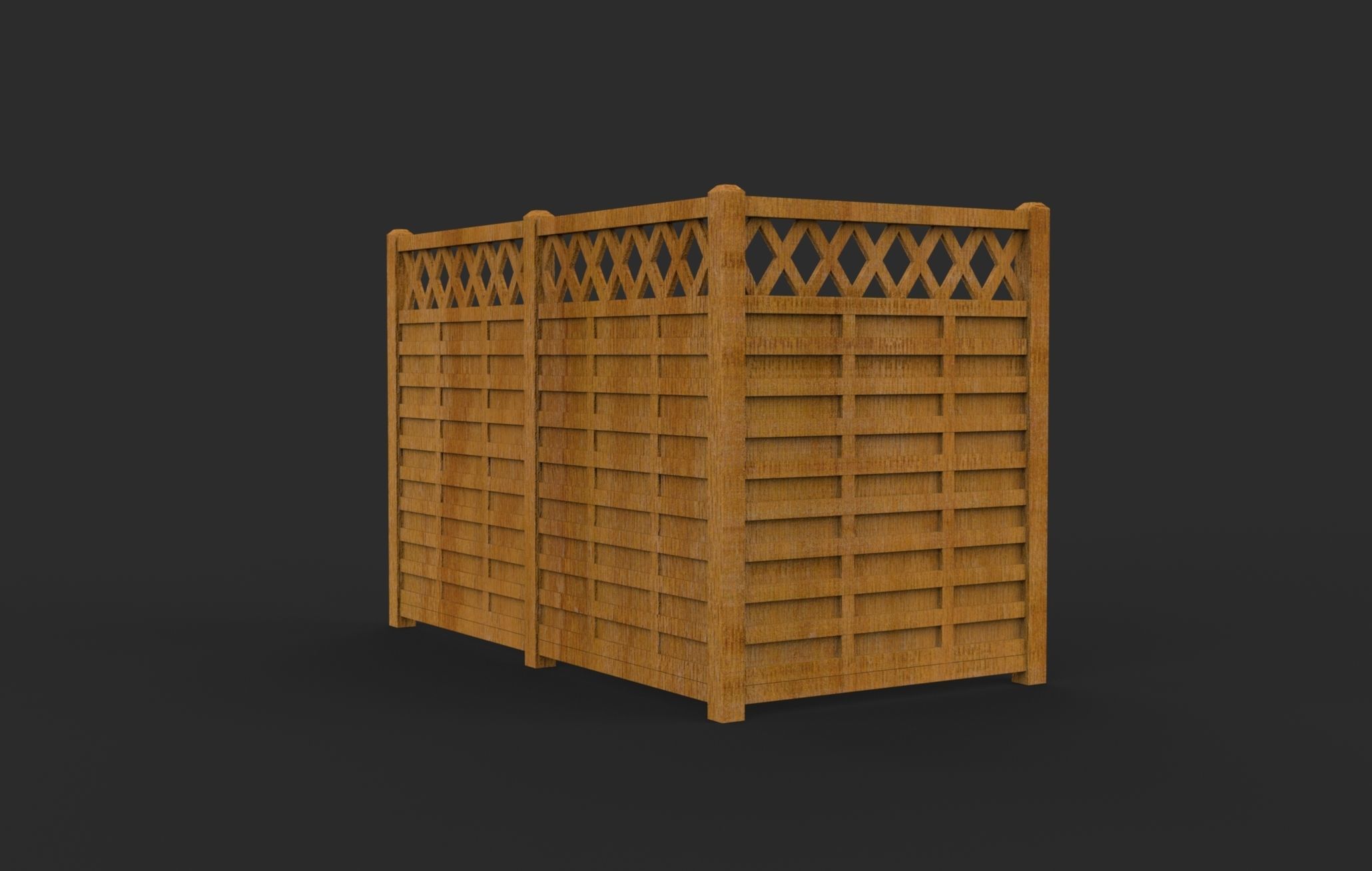 Modular wooden fance 3D model animated | CGTrader