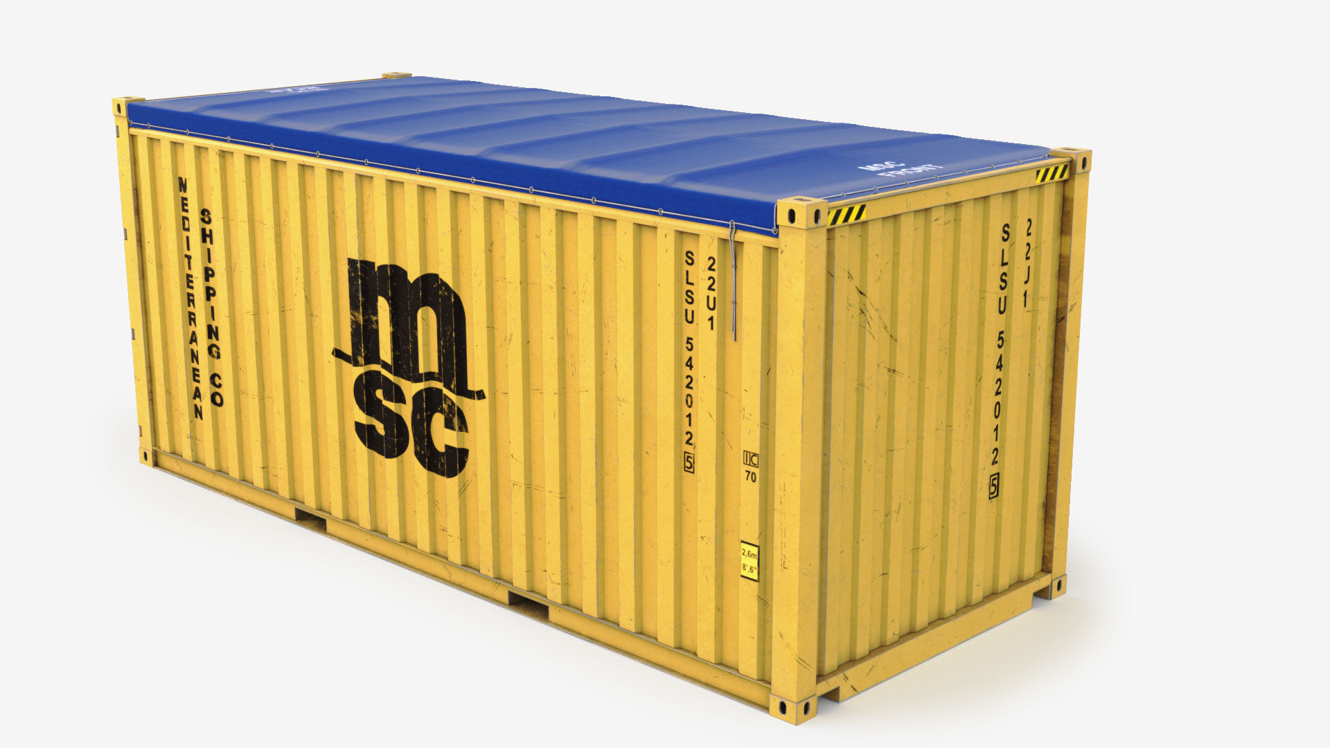 20ft MSC Open Top shipping Container 3D model | CGTrader