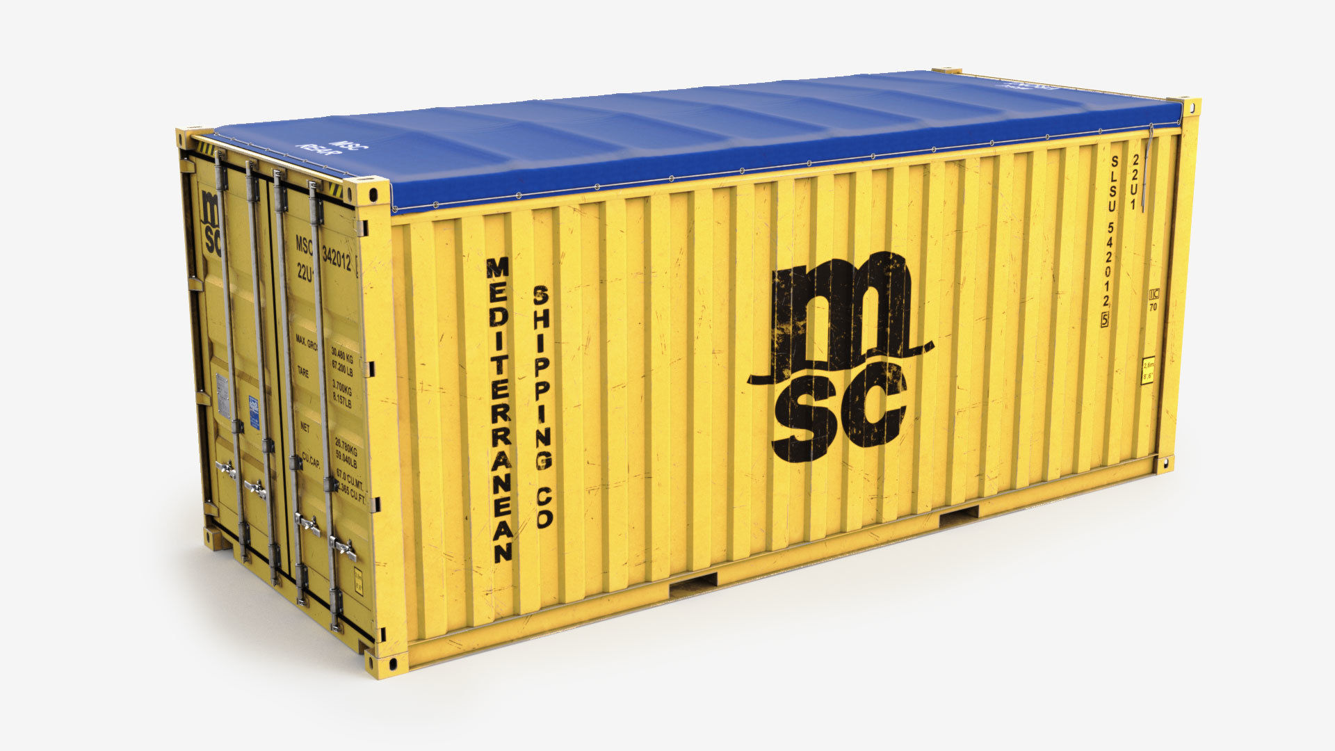 20ft MSC Open Top shipping Container 3D model | CGTrader