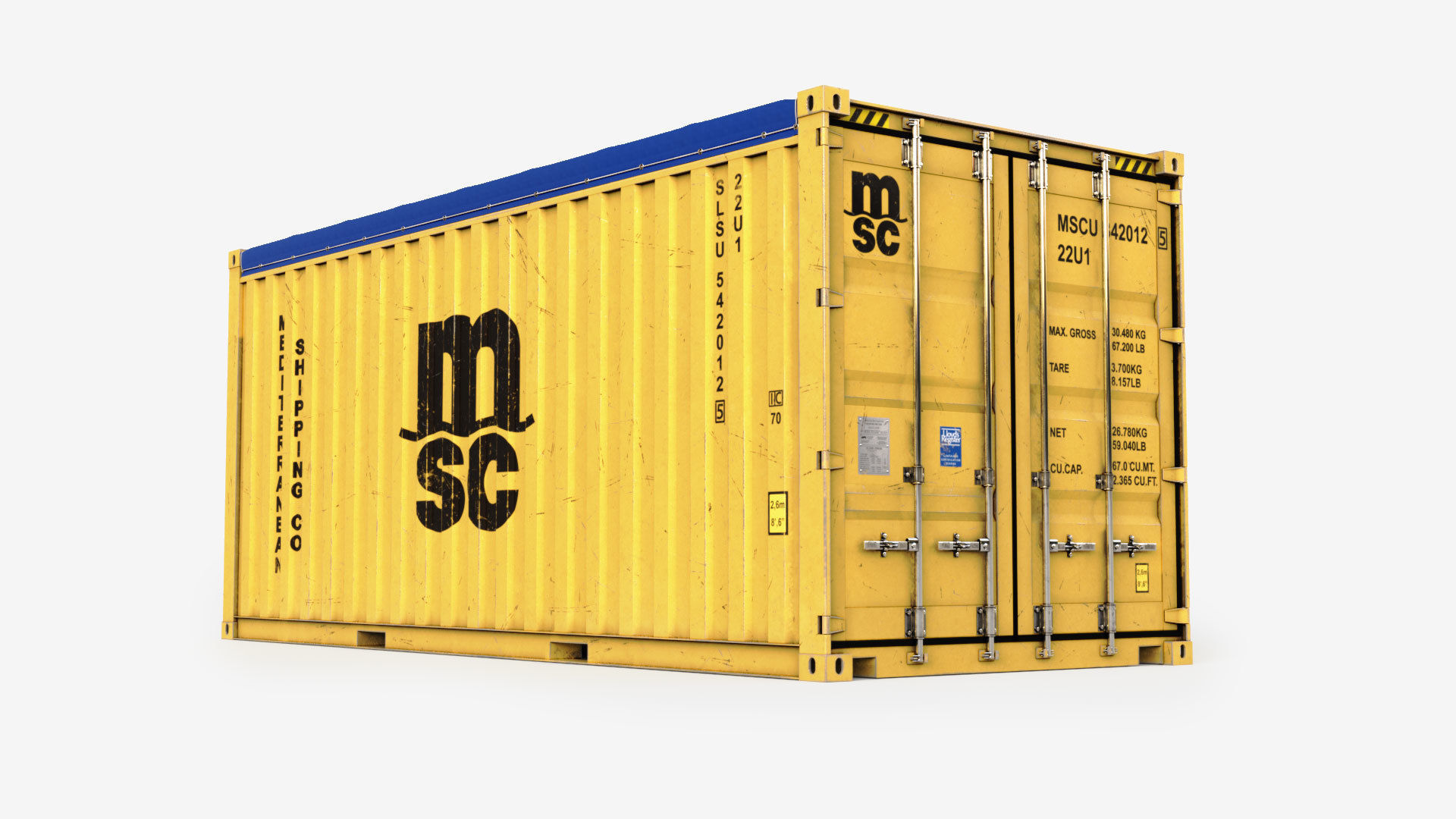 20ft MSC Open Top shipping Container 3D model | CGTrader